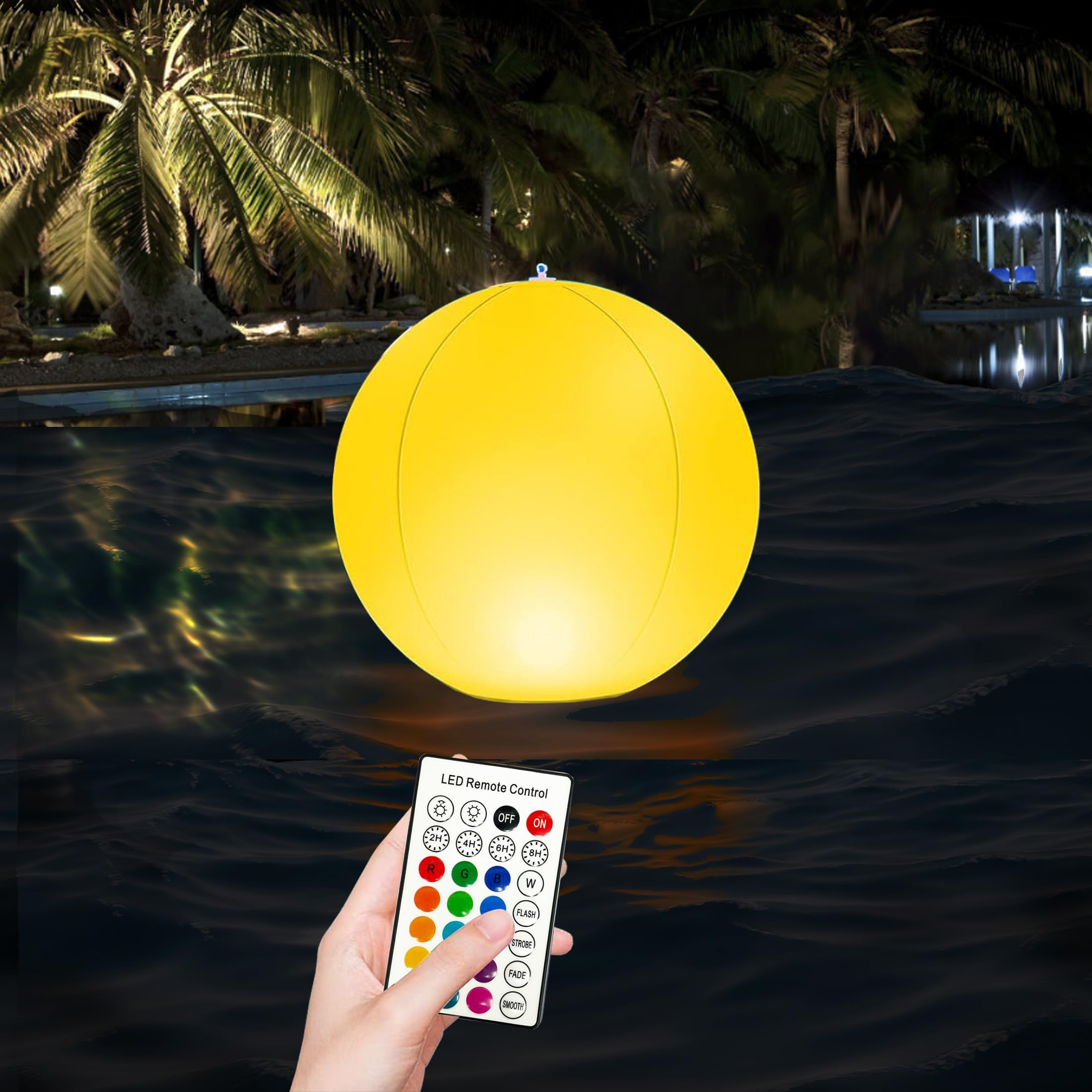 Amazon.com: kkooplay 2 PCS Solar Pool Lights, 14 Inch Colorful Floating ...