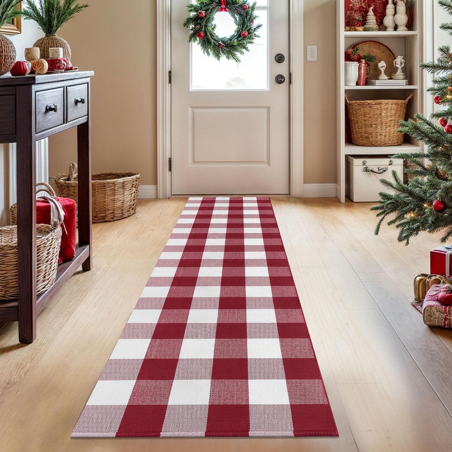 Amazon.com: KOZYFLY Buffalo Plaid Rug 2x8 Ft Runners for Hallways ...