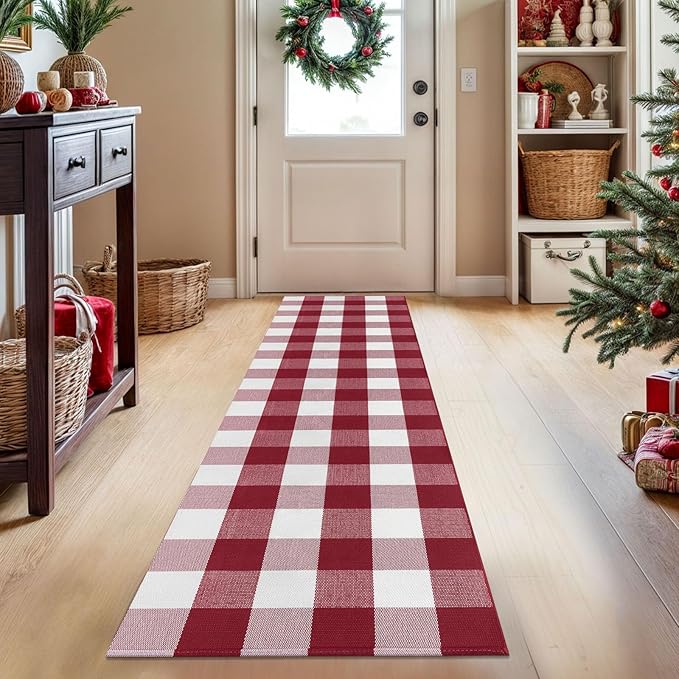 Amazon.com: KOZYFLY Buffalo Plaid Rug 2x8 Ft Runners for Hallways ...