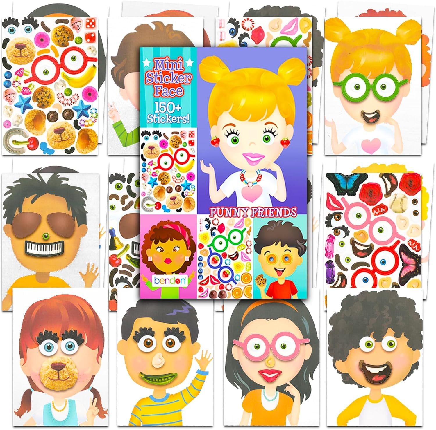 450 Stickers Set Make A Face Sticker Books Set - 3 Mini Books, 450 ...