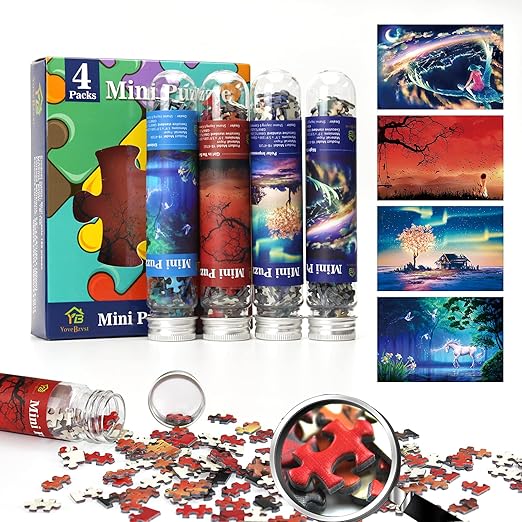 Amazon.com: Mini Jigsaw Puzzles for Adults 150 Pieces(4 Packs) Small ...