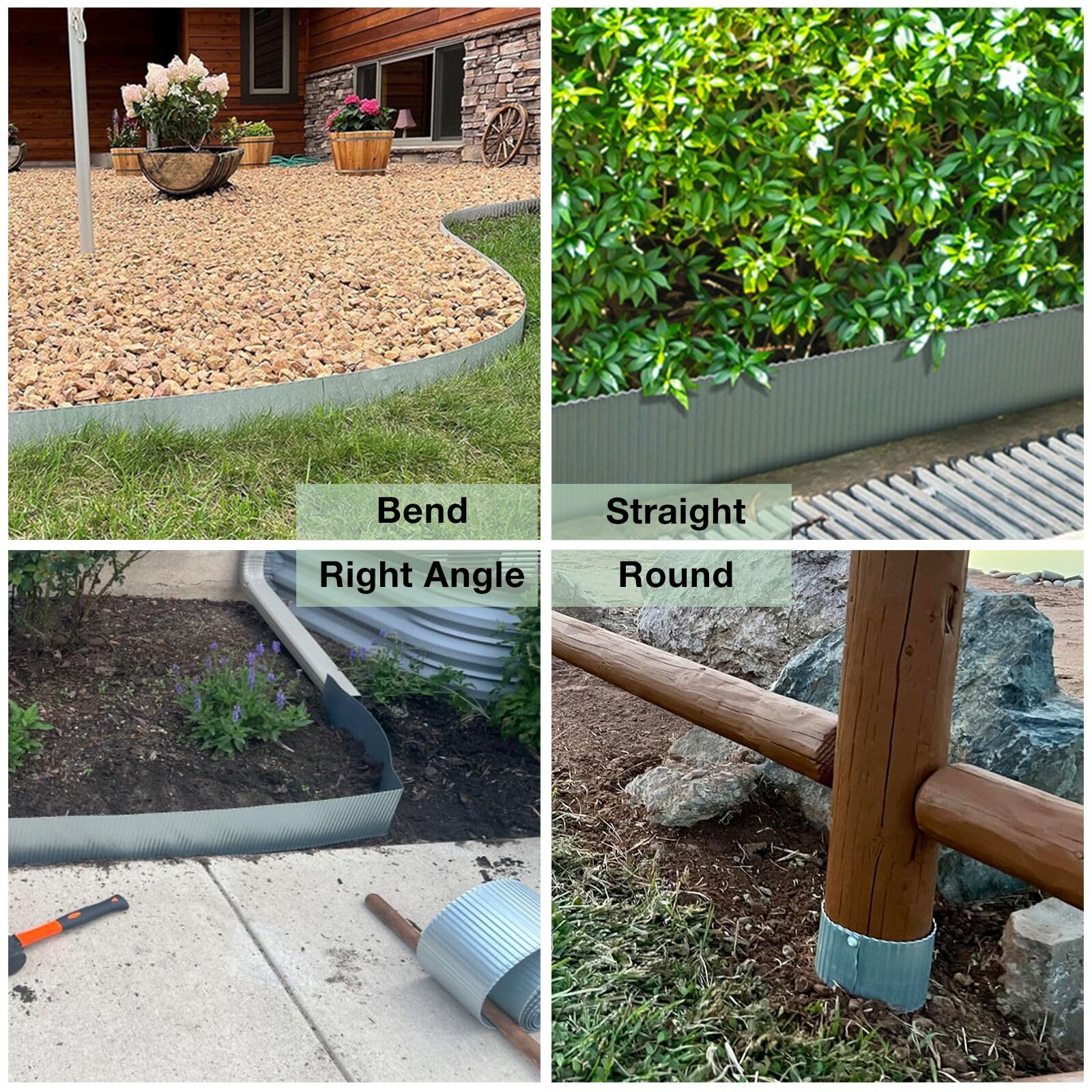 Metal Lawn Edging 12 IN x 20 FT, Heavy Duty Garden Edging Border ...