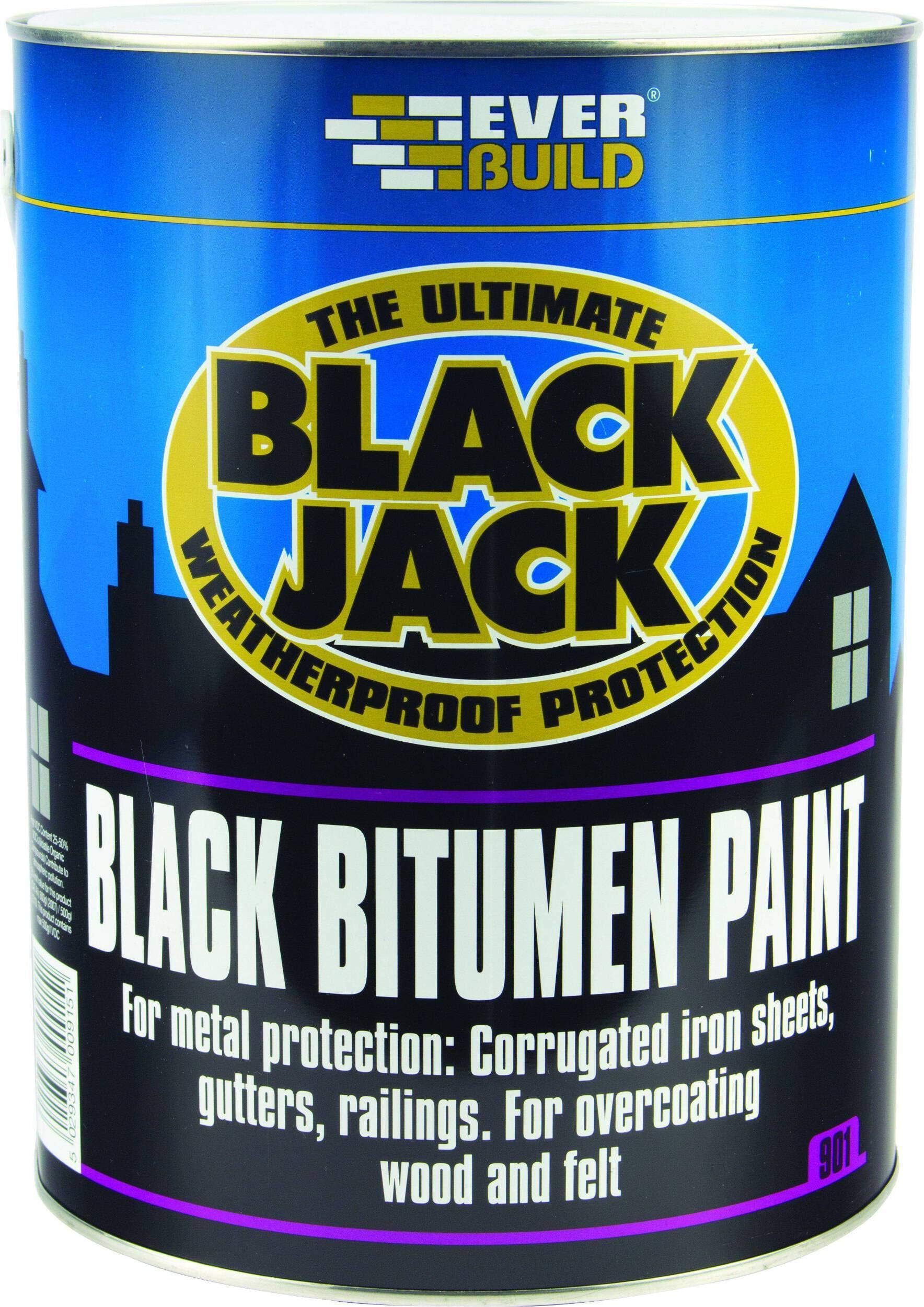 Everbuild Black Jack 901 | Solvent Based, Full Bodied Black Bitumen ...