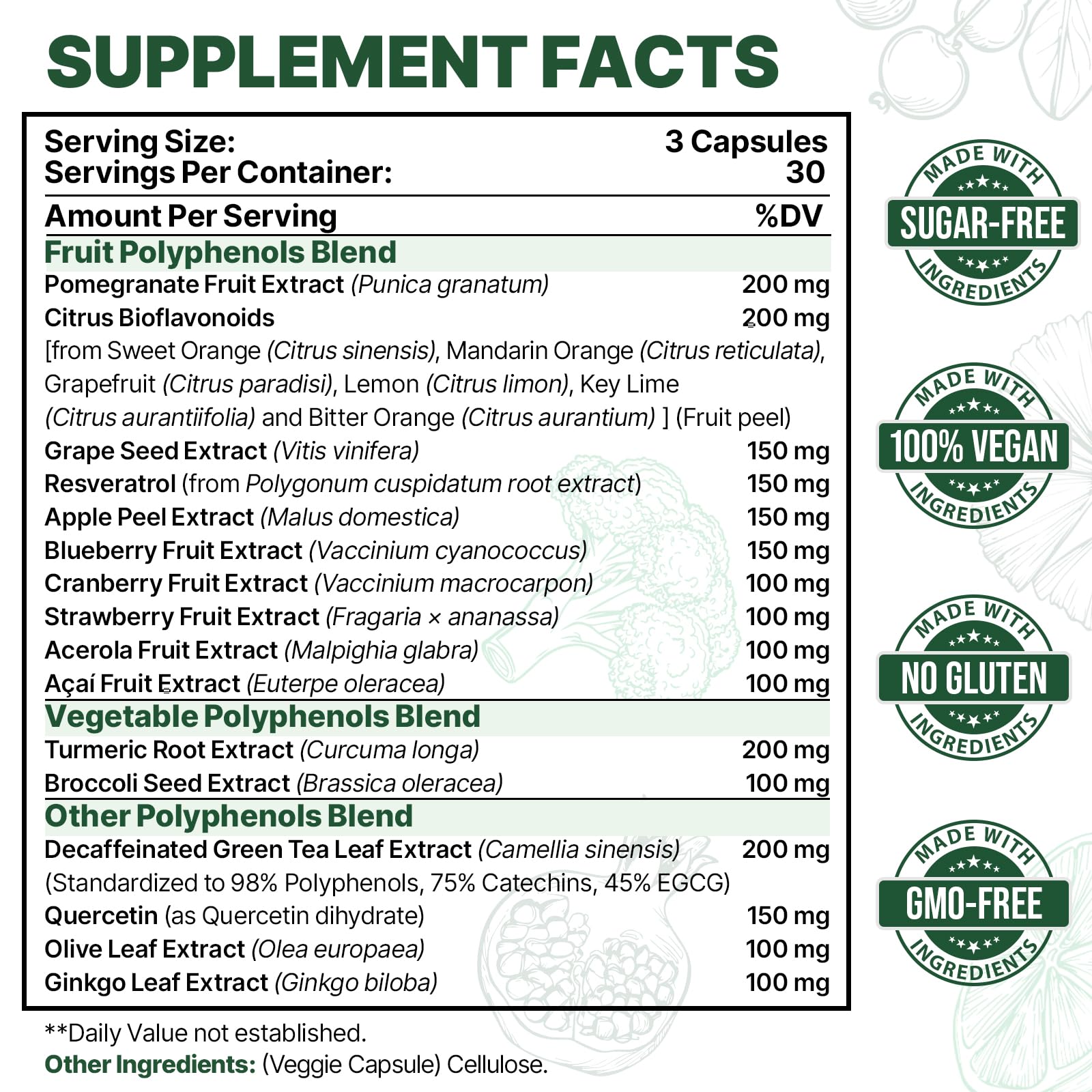 Snapklik.com : 2250 MG Polyphenols Supplement Over 20 Fruits ...