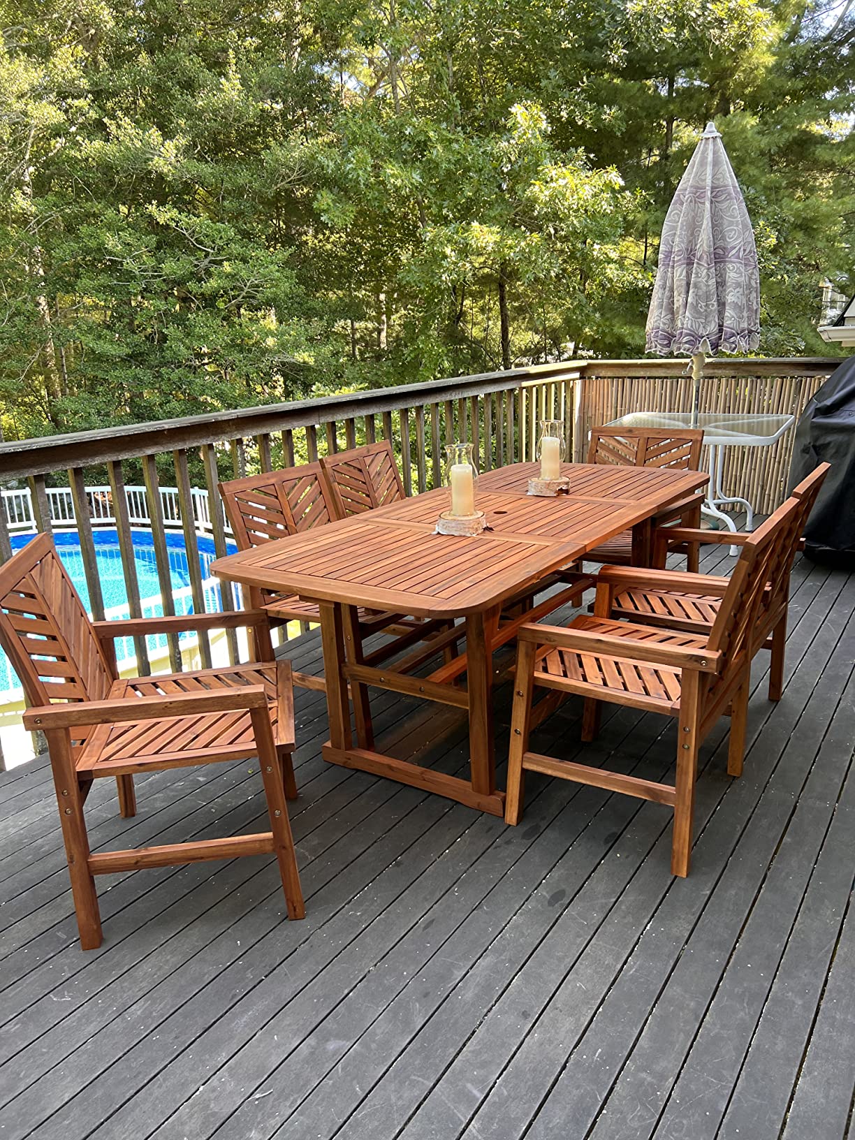 $28/mo - Finance Walker Edison 4 Person Outdoor Wood Chevron Patio ...