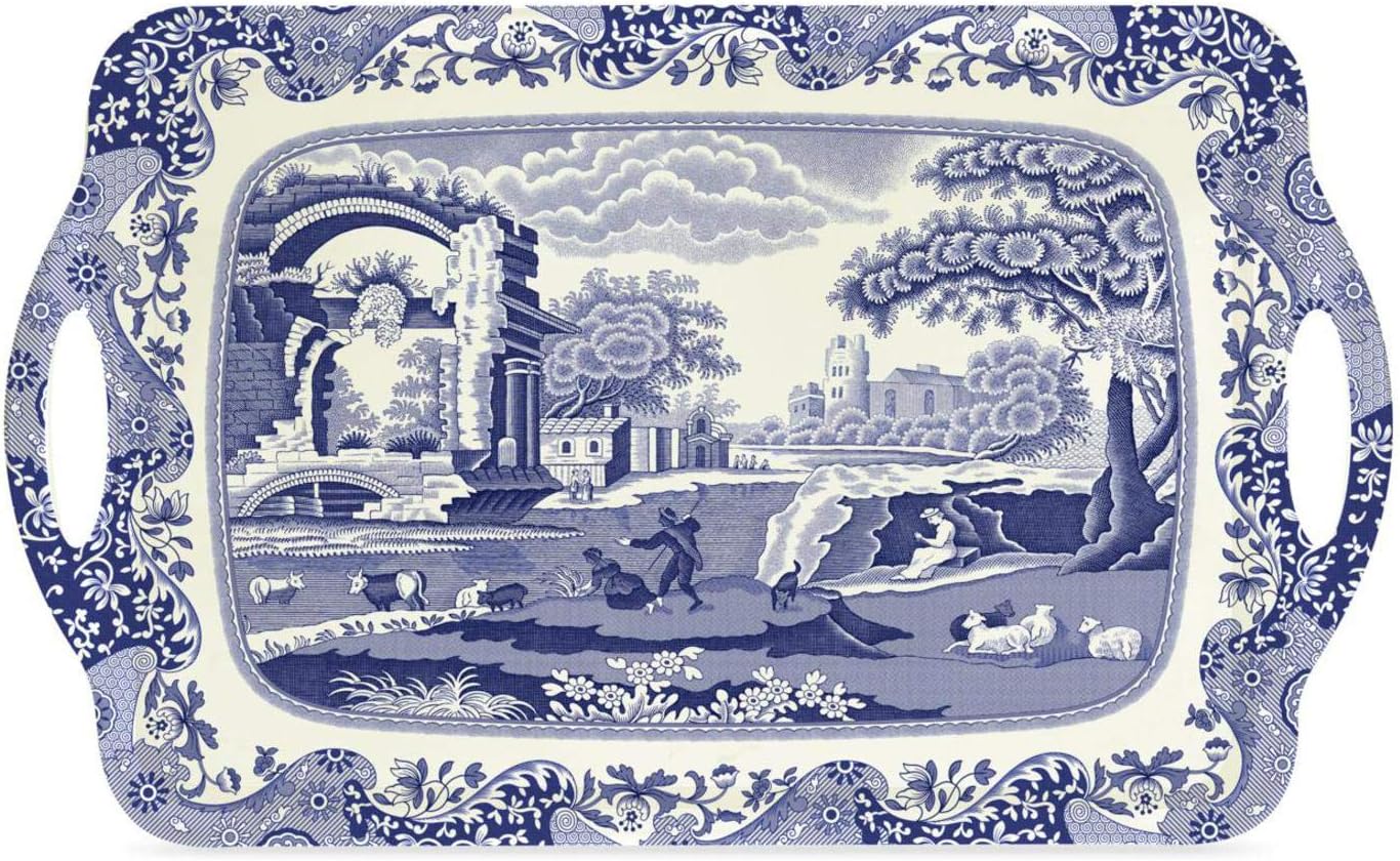 Amazon.com | Pimpernel Spode Blue Italian Collection Large Handled Tray ...