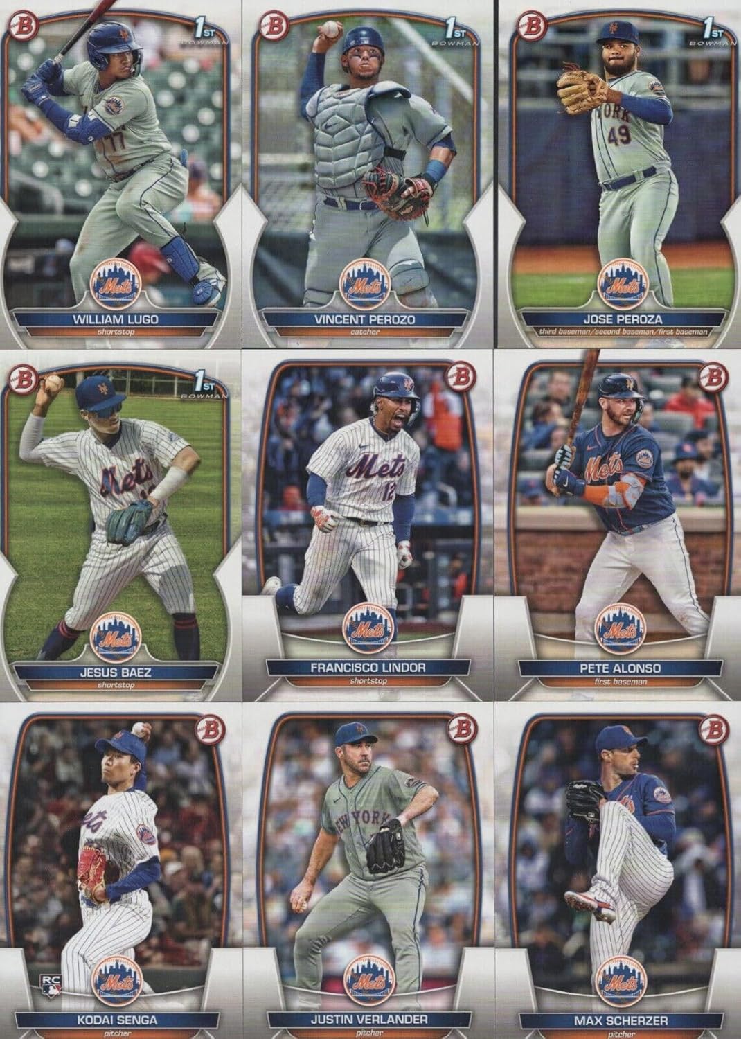 Amazon.com: New York Mets 2023 Bowman 16 Card Team Set Made by Topps ...