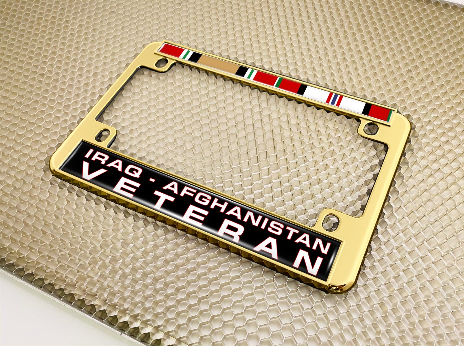 Motorcycle Metal License Plate Frame Frame with Iraq |Afghanistan ...