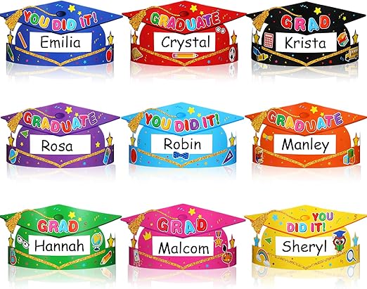 Amazon.com: Faccito 36 Pieces Paper Graduation Caps Bulk Preschool Grad ...