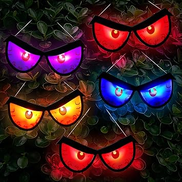 Amazon.com: [Timer] Halloween Lights Spooky Eyes for Bushes Outdoor Indoor, 5 Pairs Glowing ...