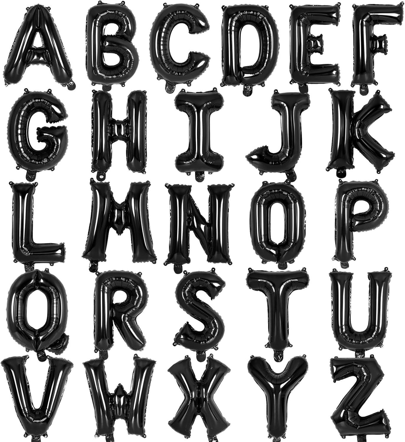 Amazon.com: 26 Pcs Black Letter Balloons,16 Inch Foil Alphabet Letter ...