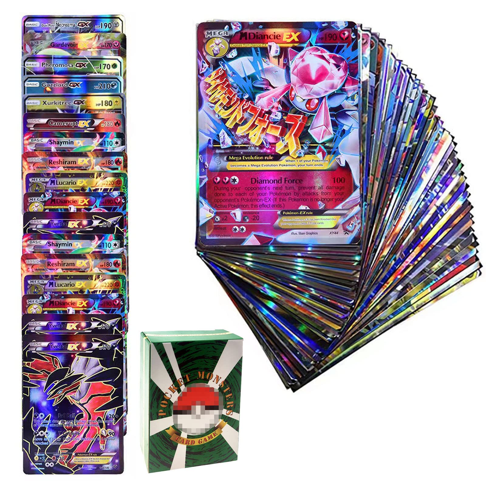Buy 100 PCS Ultra Rare Collectible Cards Vmax Anime Cards, Random ...