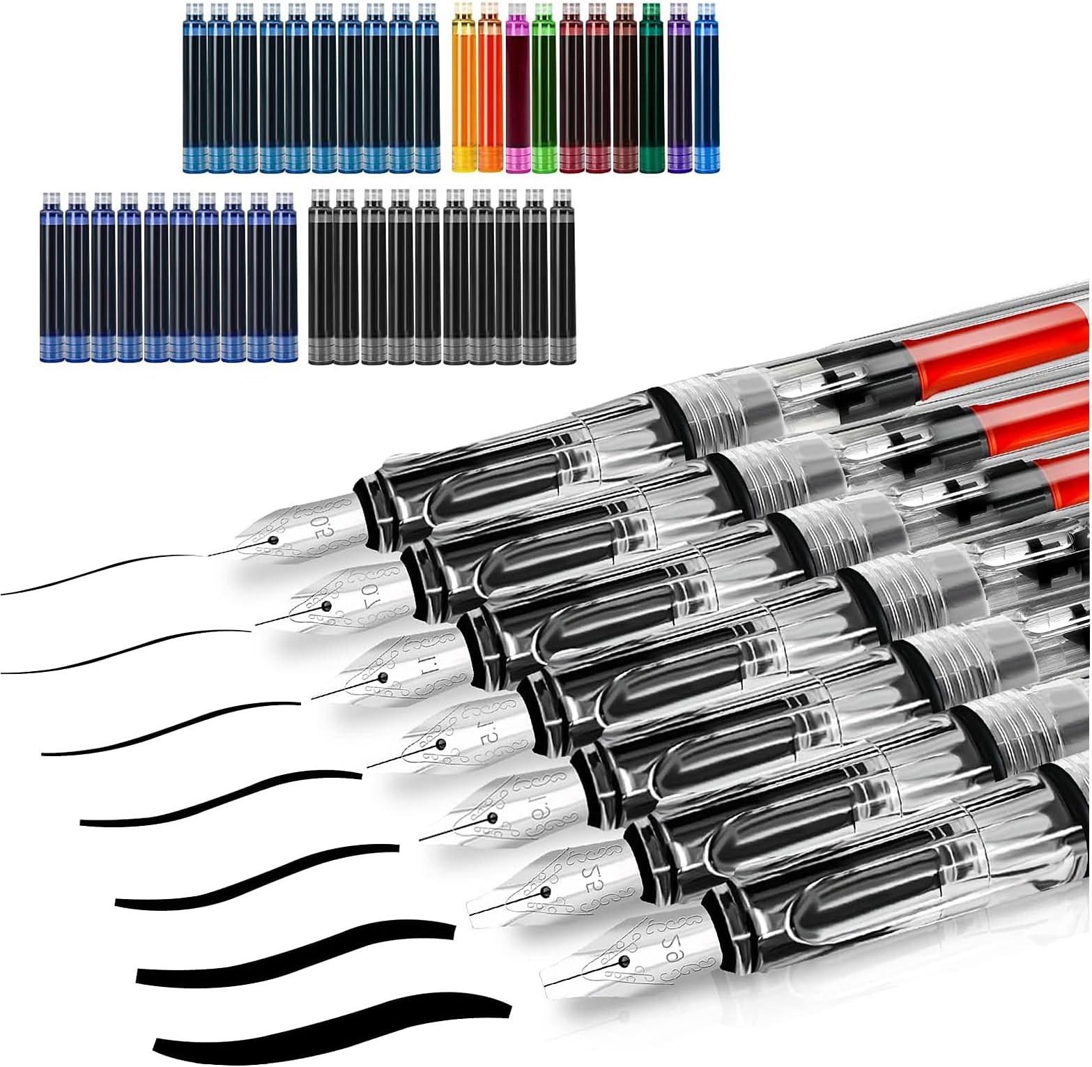 GC QUILL Lot de 7 stylos plume de calligraphie avec différentes pointes ...