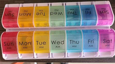 Amazon.com: Weekly Pill Organizer 2 Times a Day - AM PM Pill Organizer ...