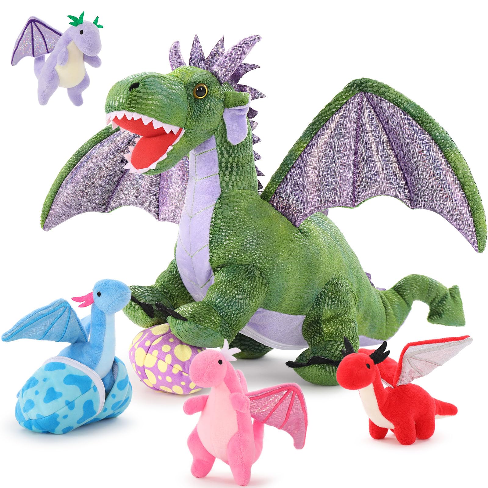 Amazon.com: MaoGoLan Dragon Plush Stuffed Animal Family,Giant Mom ...
