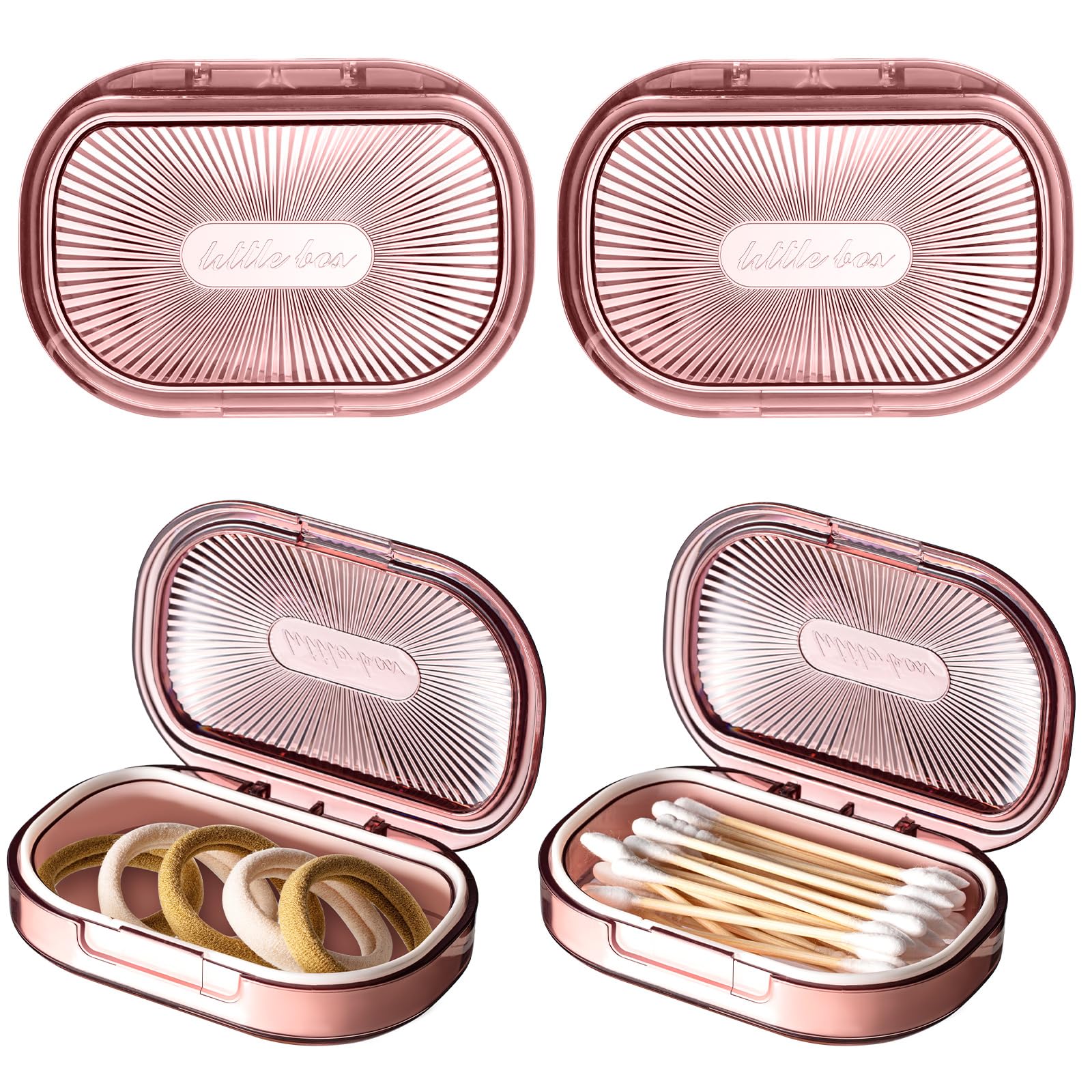 Amazon.com: Kigley 4 Pcs Hair Tie Container Small Portable Travel ...