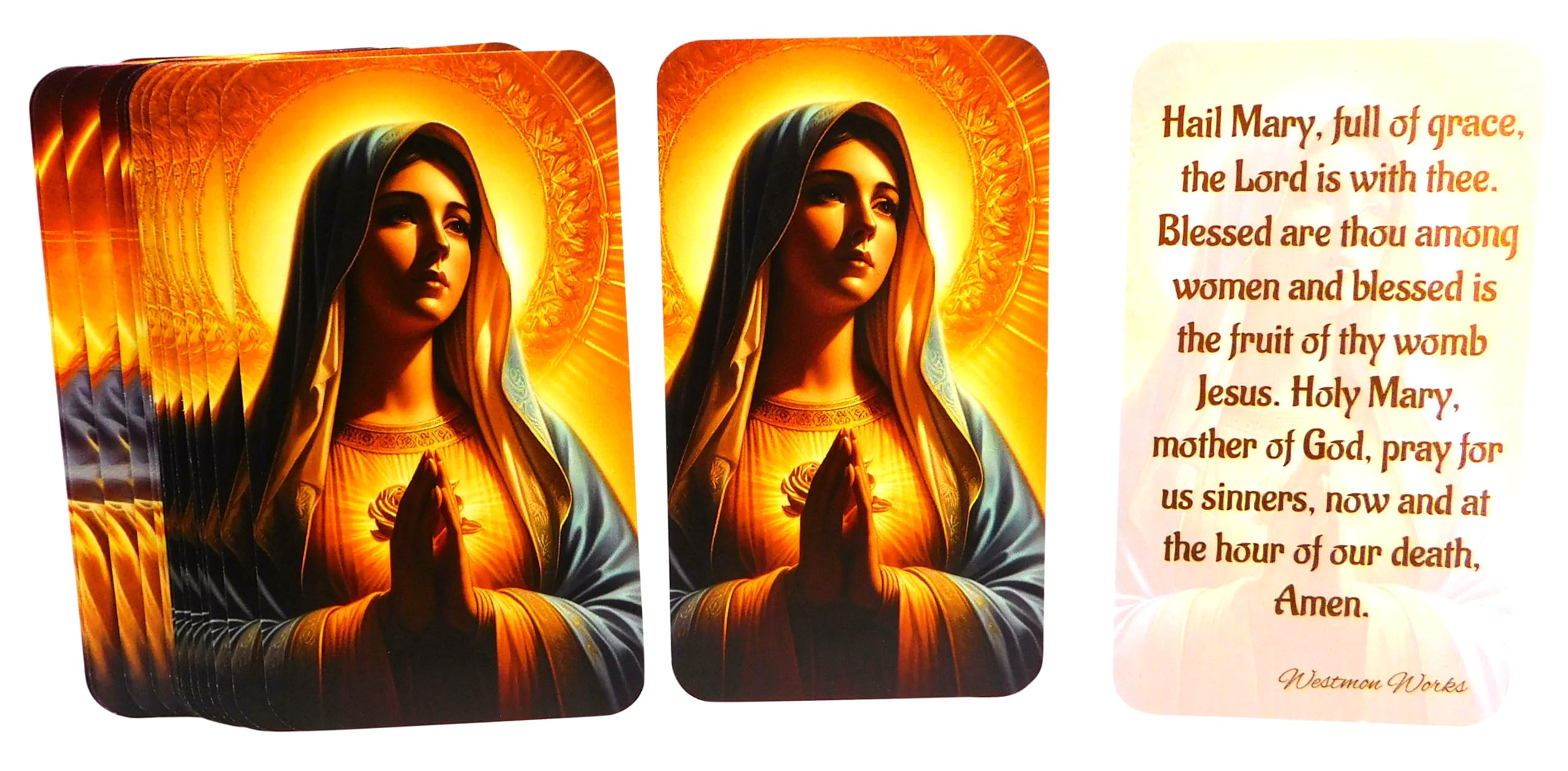Amazon.com: Hail Mary Holy Card Pack Catholic Classroom or Church Group ...