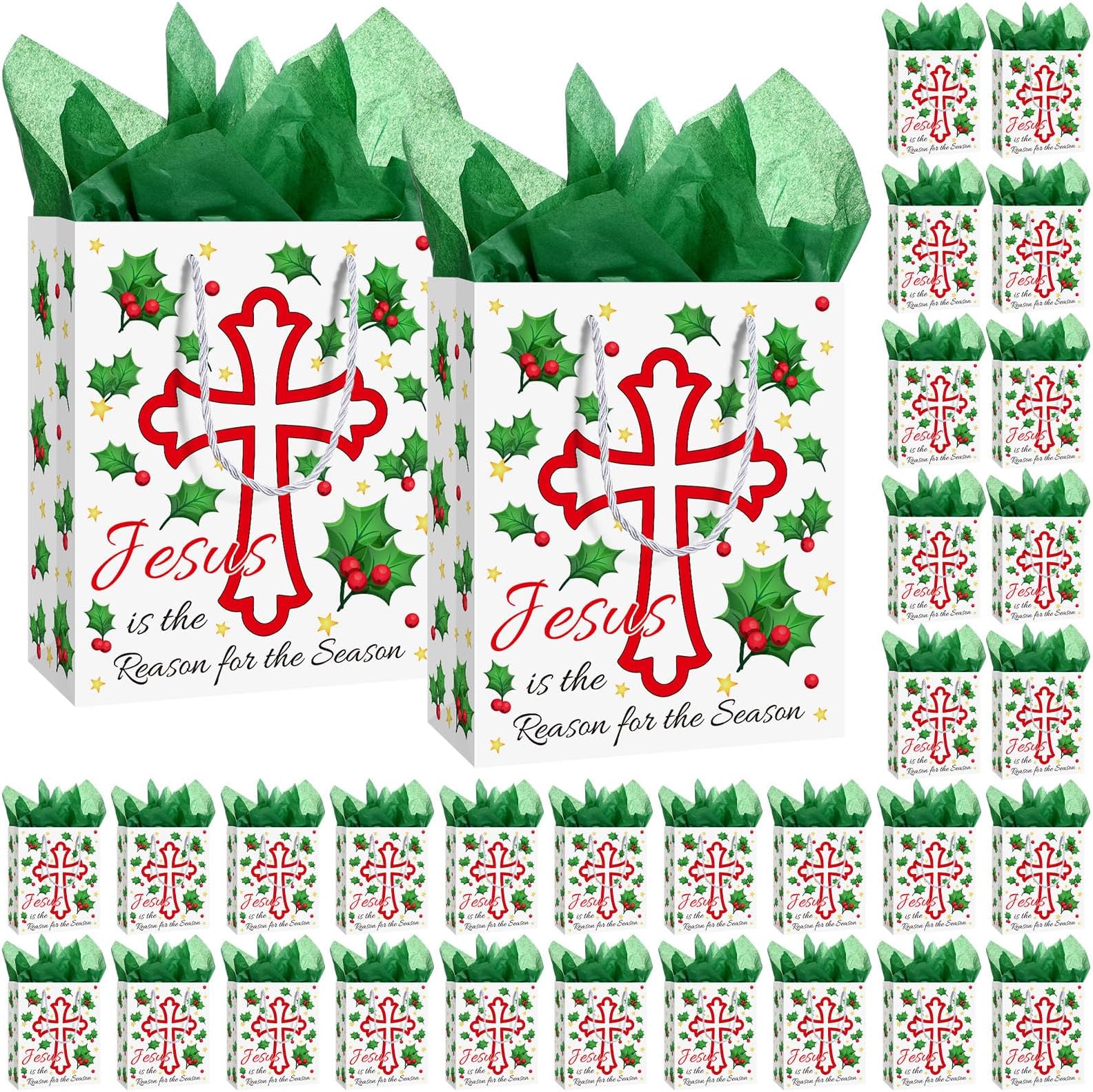 Amazon.com: Talltalk 30 Pcs Religious Christmas Gift Bags Bulk 10.24 x ...