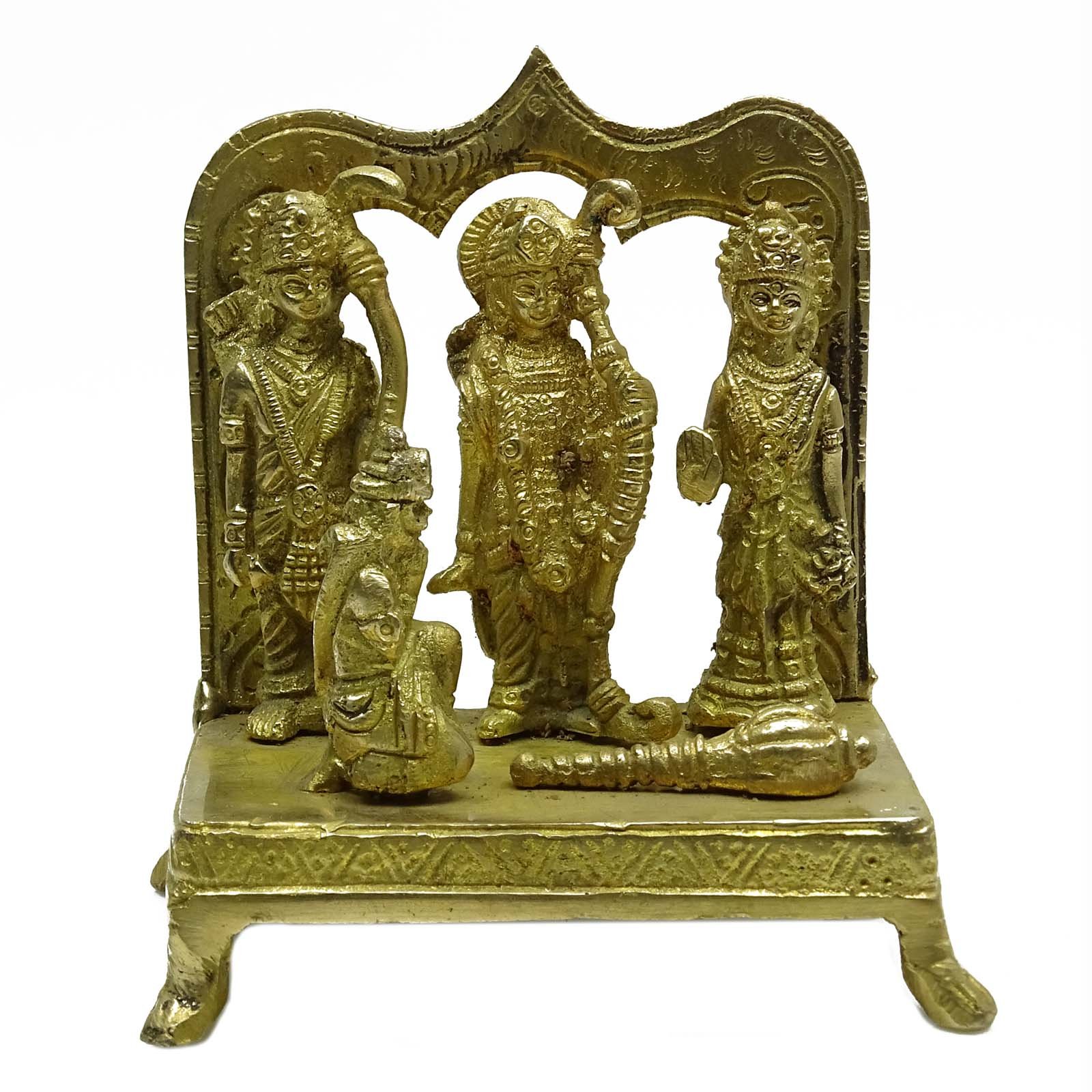 Buy Indian Lord Religious Ram Darbar Table Statue Sita Laxman Hanuman ...