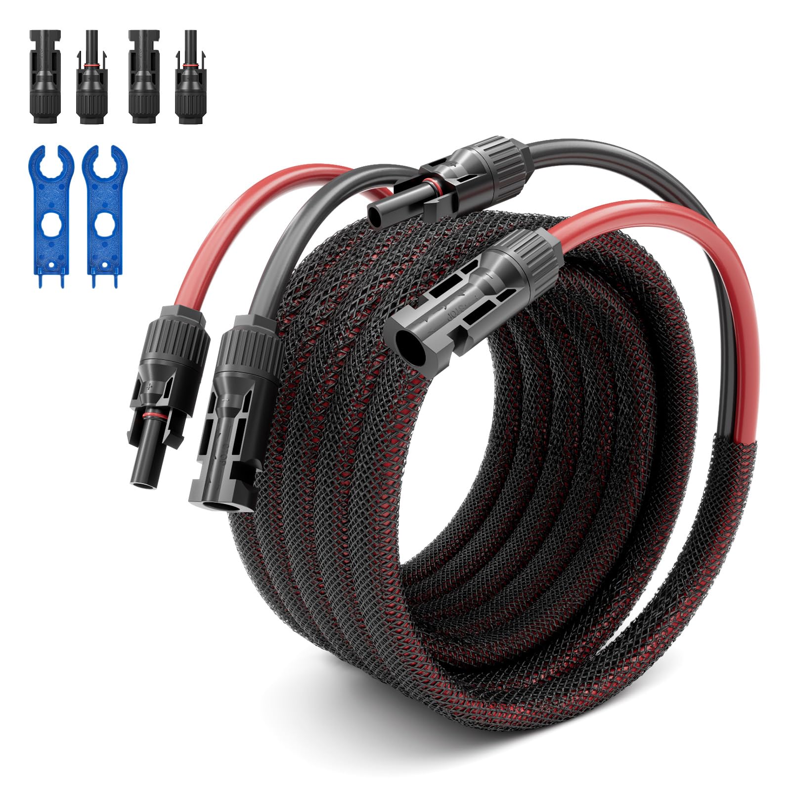 Amazon.com: Pjerjzn 20FT Solar Panel Extension Cable Pure Copper Twin ...