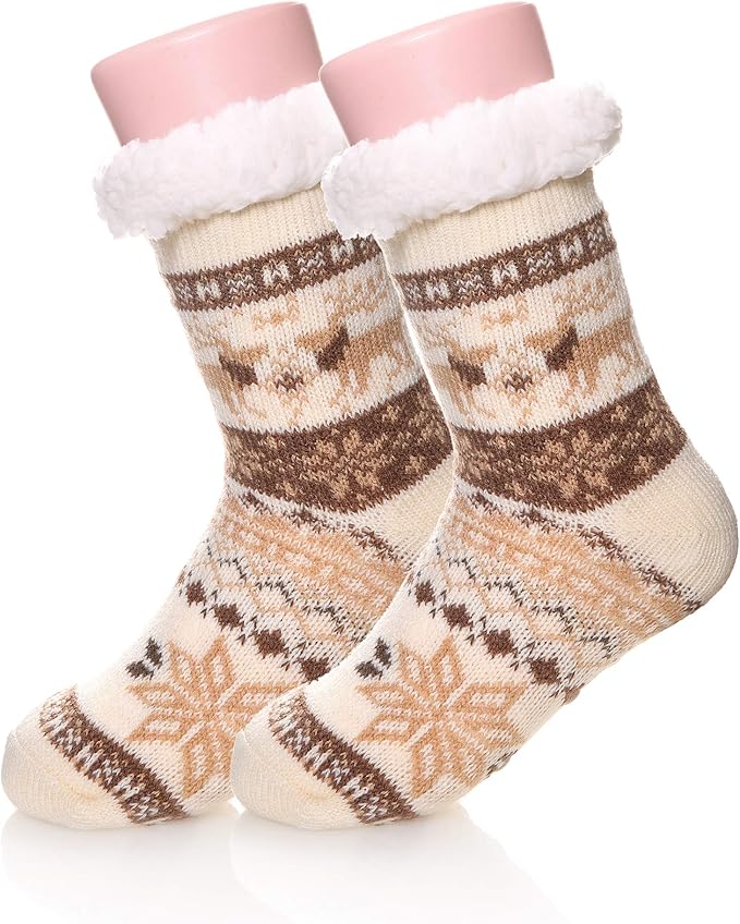 Children Boy Girl Soft Warm Winter Fuzzy Socks Christmas Deer Kids ...