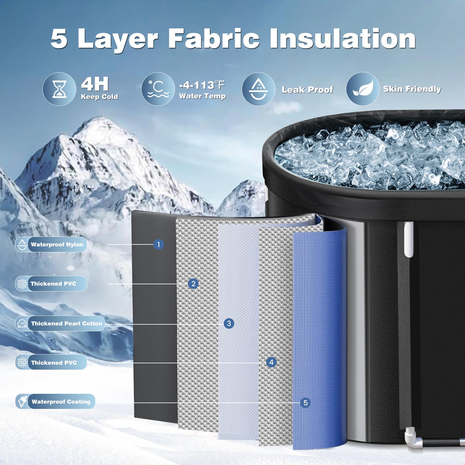 Snapklik.com : Ice Bath Tub For Athletes 101 Gal XL Cold Plunge Tub For ...