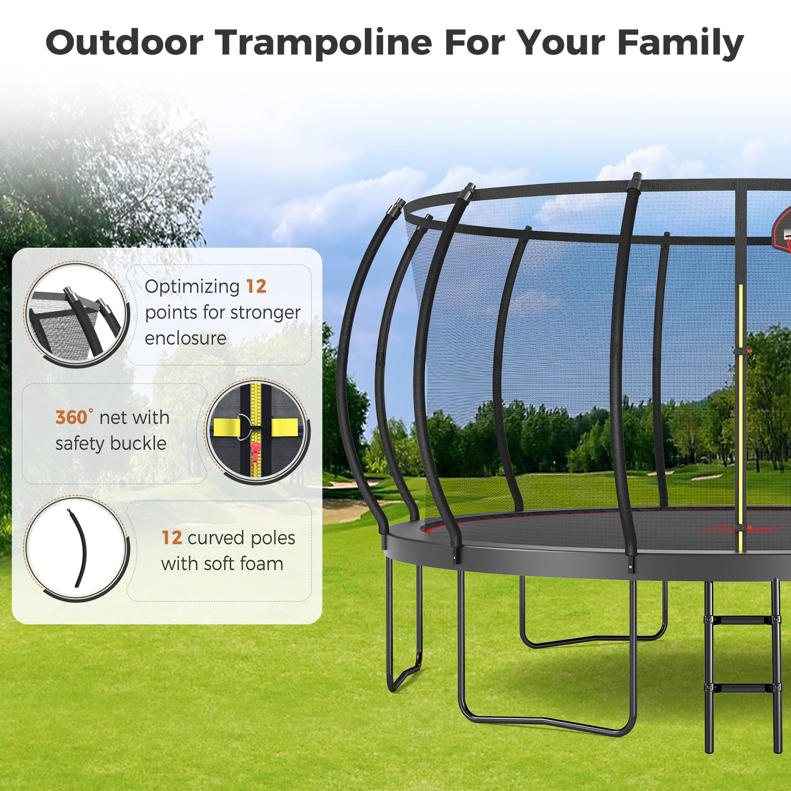 Snapklik.com : Tatub 16FT Pumpkin Trampoline For Kids And Adults ...