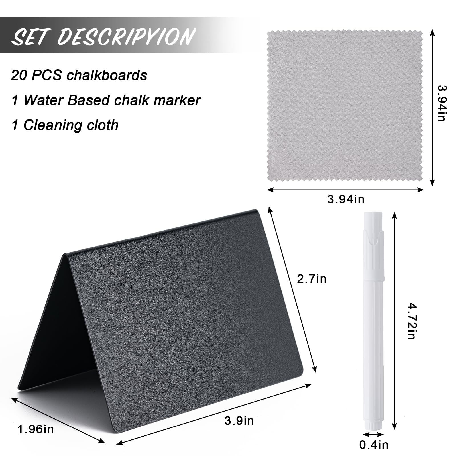 Snapklik.com : BOOMIBOO 20 Pack 4"x3"Mini Chalkboard Signs, Reusable ...