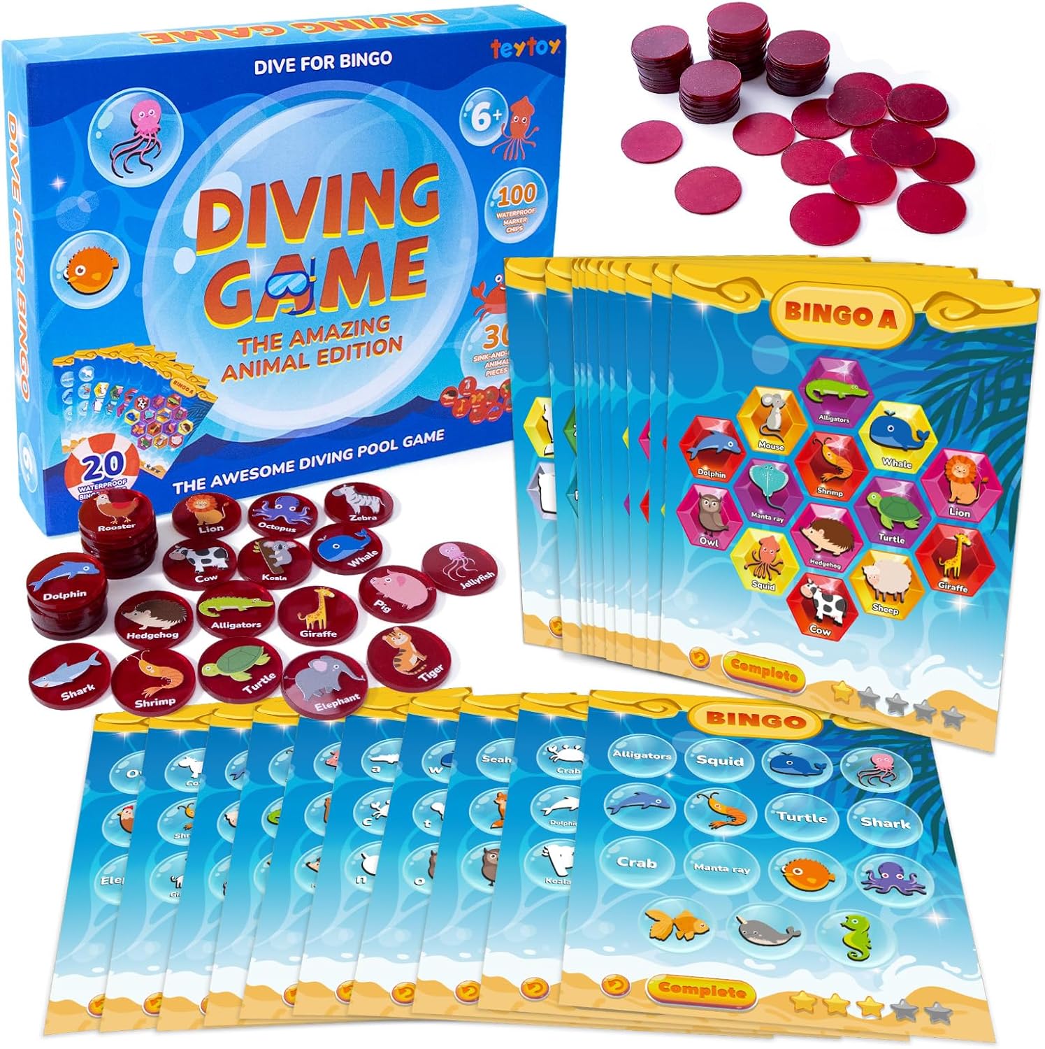 teytoy Pool Diving Toys Sinkers for Swimming Kids, Animal Theme ...