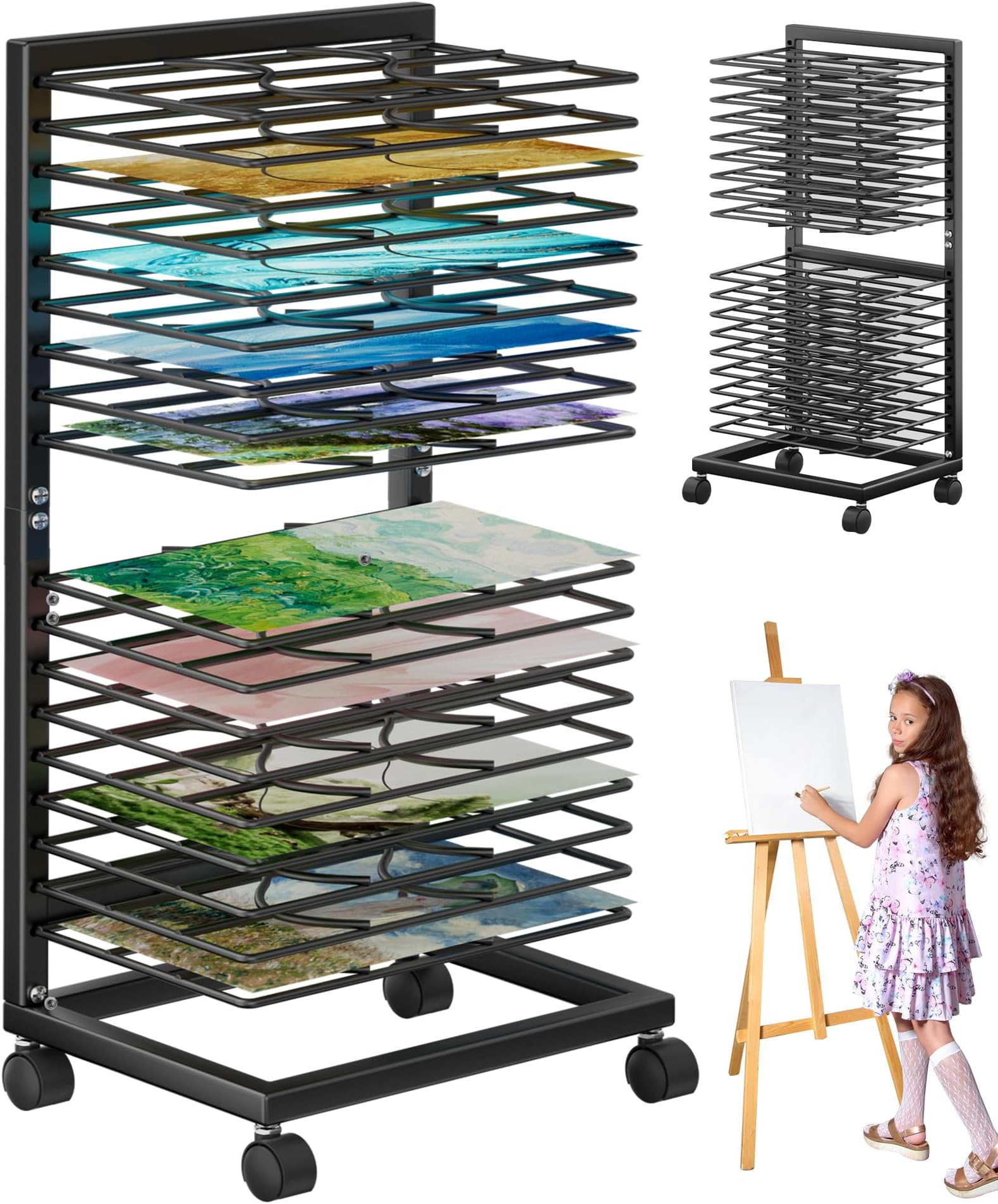 Amazon.com: OFFICEROO Art Drying Rack for Classroom - 18 Removable ...