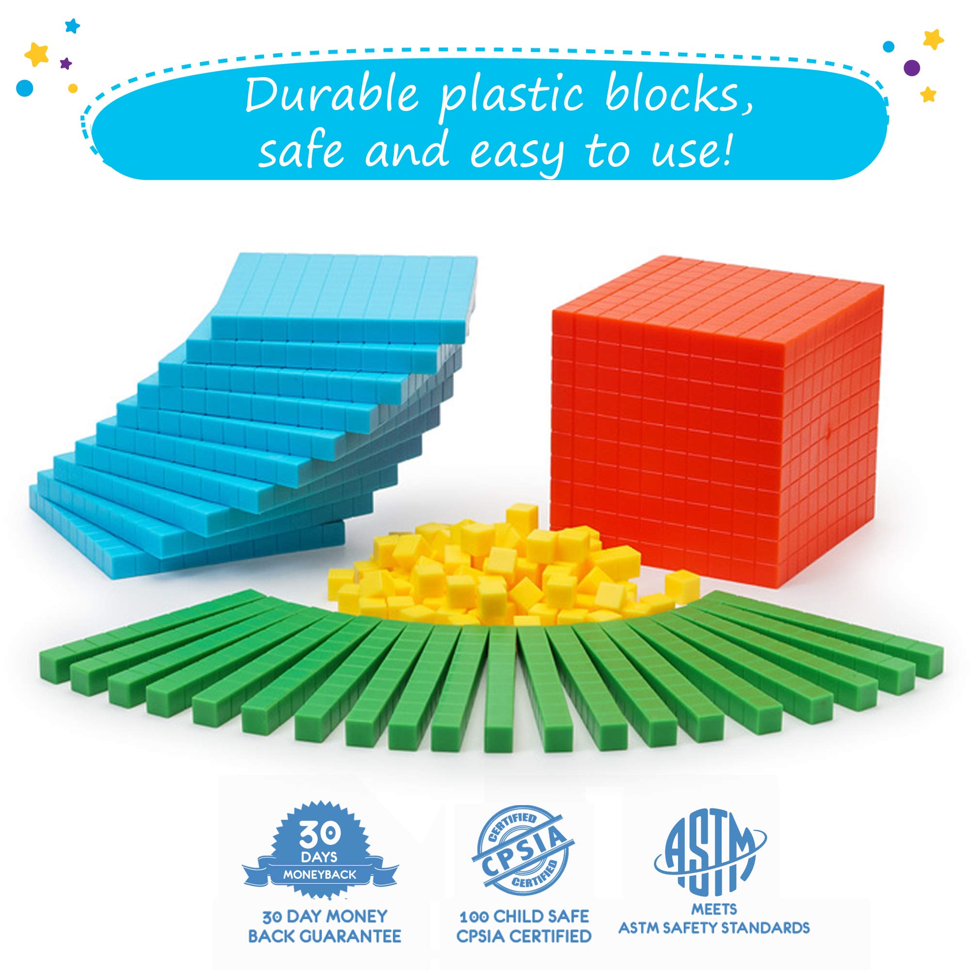 Buy 131 PCS Simply Magic Base Ten Blocks for Math - Place Value Blocks ...