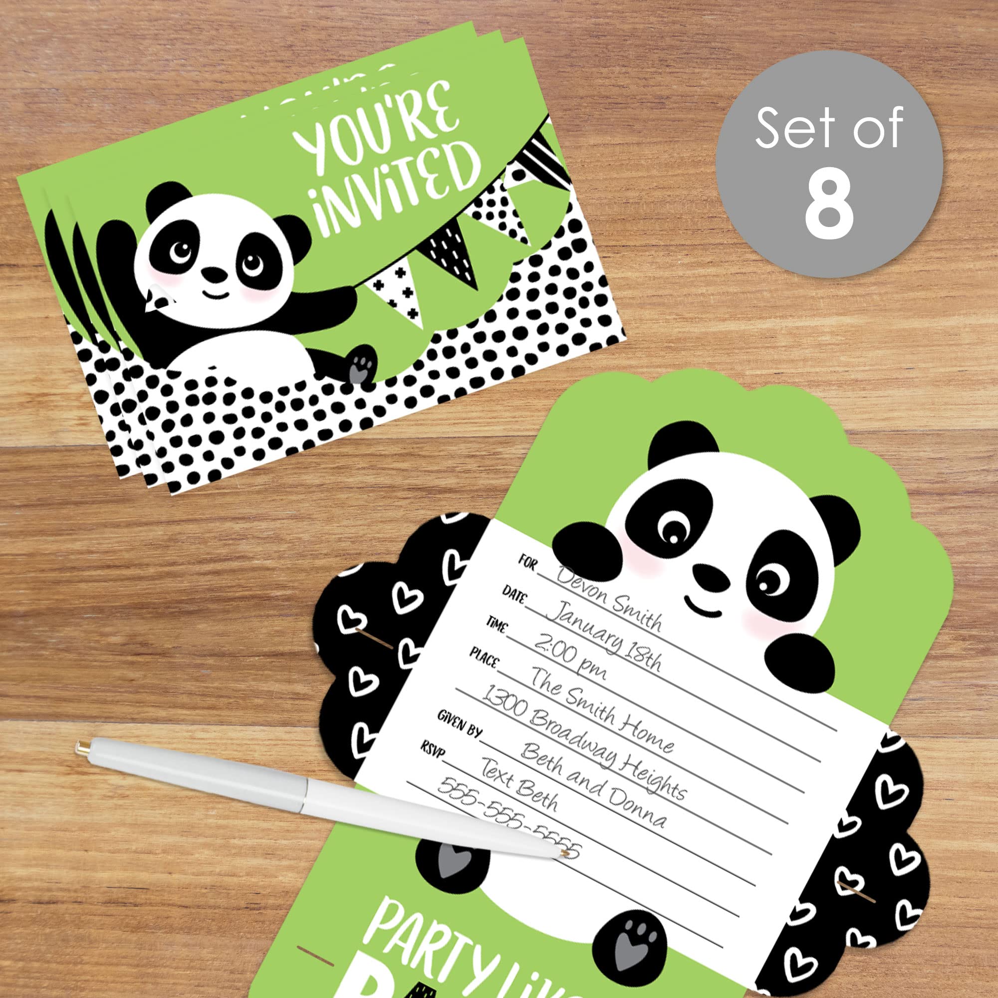 Panda Bear Birthday Party Invitations Panda Birthday Invitation
