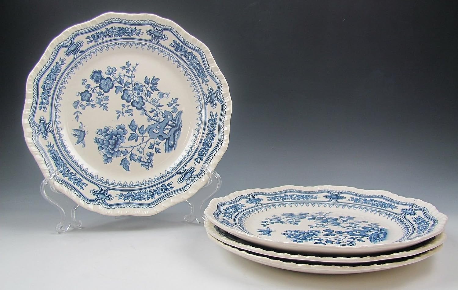 Amazon.com: Lot of 4 Mason's China MANCHU-BLUE Luncheon Plates VERY ...