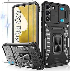 Amazon.com: Gritup for Galaxy-S22-Plus-Case with Slide Camera Cover + [HD Screen Protector×2 ...