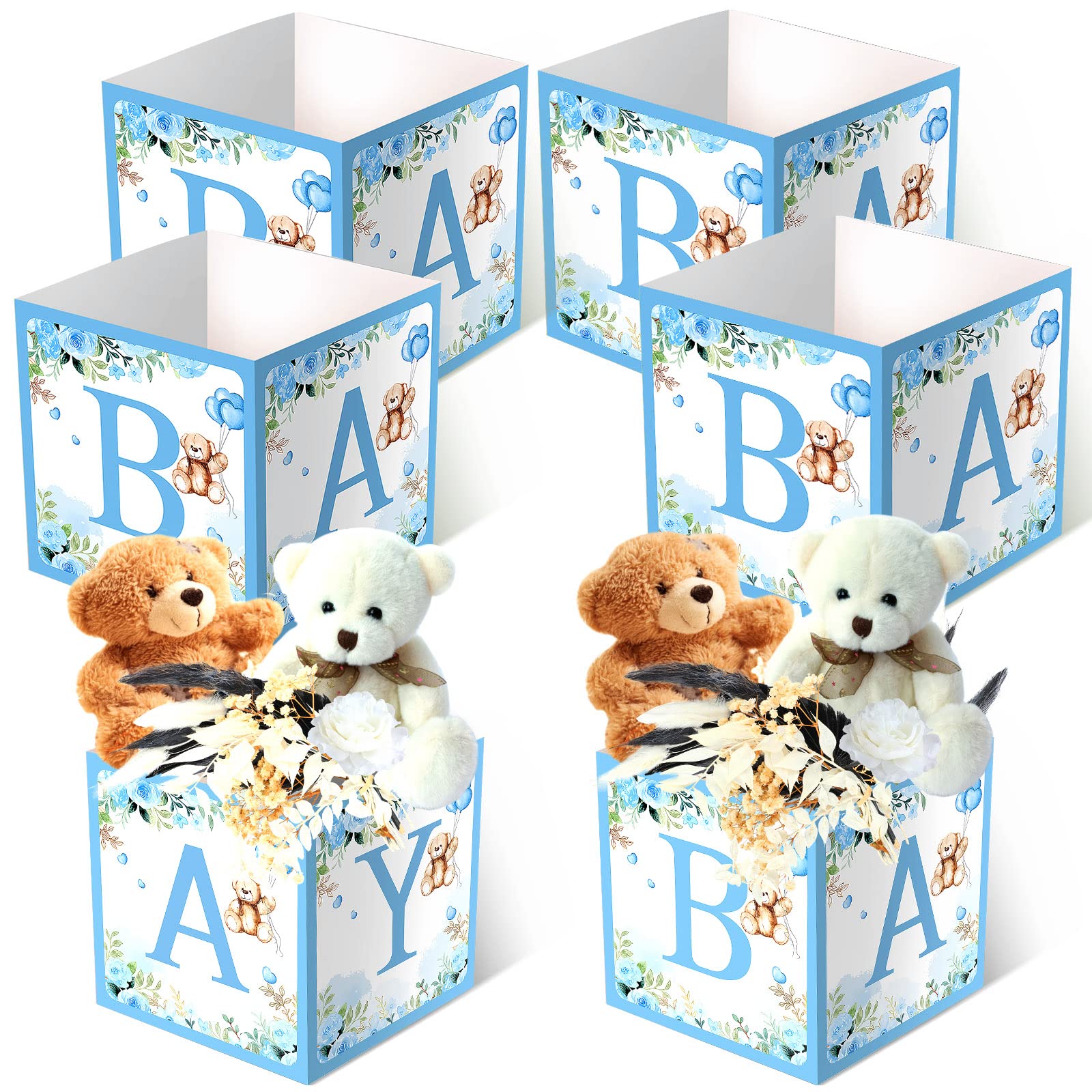 Bucherry 6 Pcs Baby Shower Centerpieces Bear Baby Shower Decorations ...