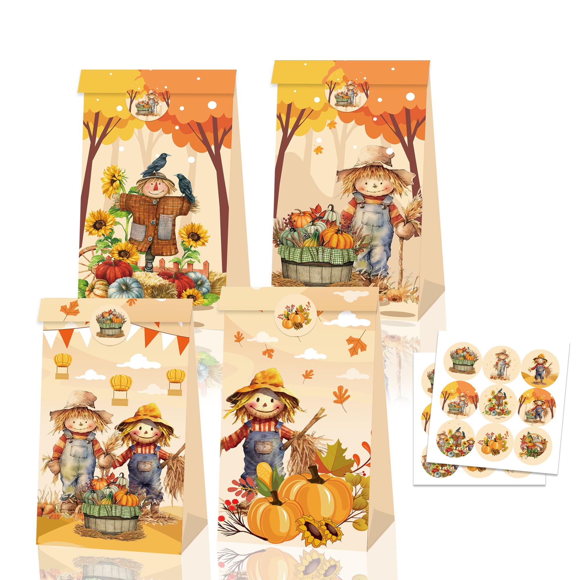 Amazon.com : Konsait 12 Pack Fall Gift Bags Thanksgiving Treat Bags ...
