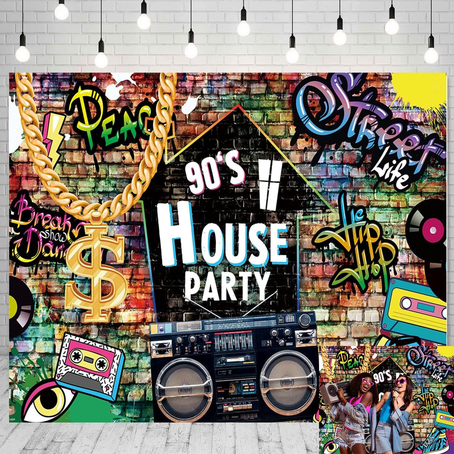 Amazon.com : Grwqebil 90s House Party Backdrop for Photoshoot 10x8ft ...