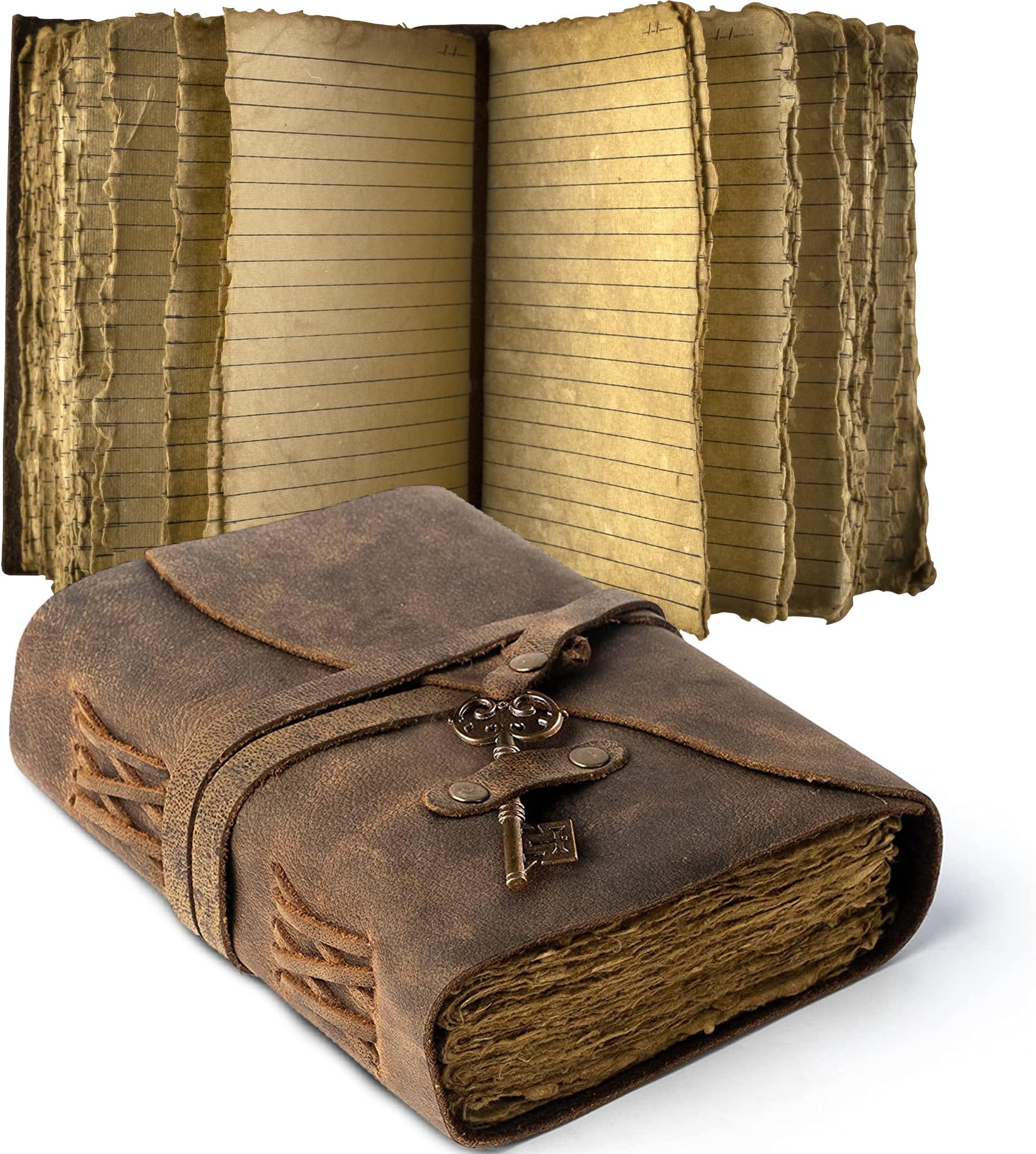 Amazon.com : [Set of 3] Handmade Mini Leather Journals - Tiny Vintage ...