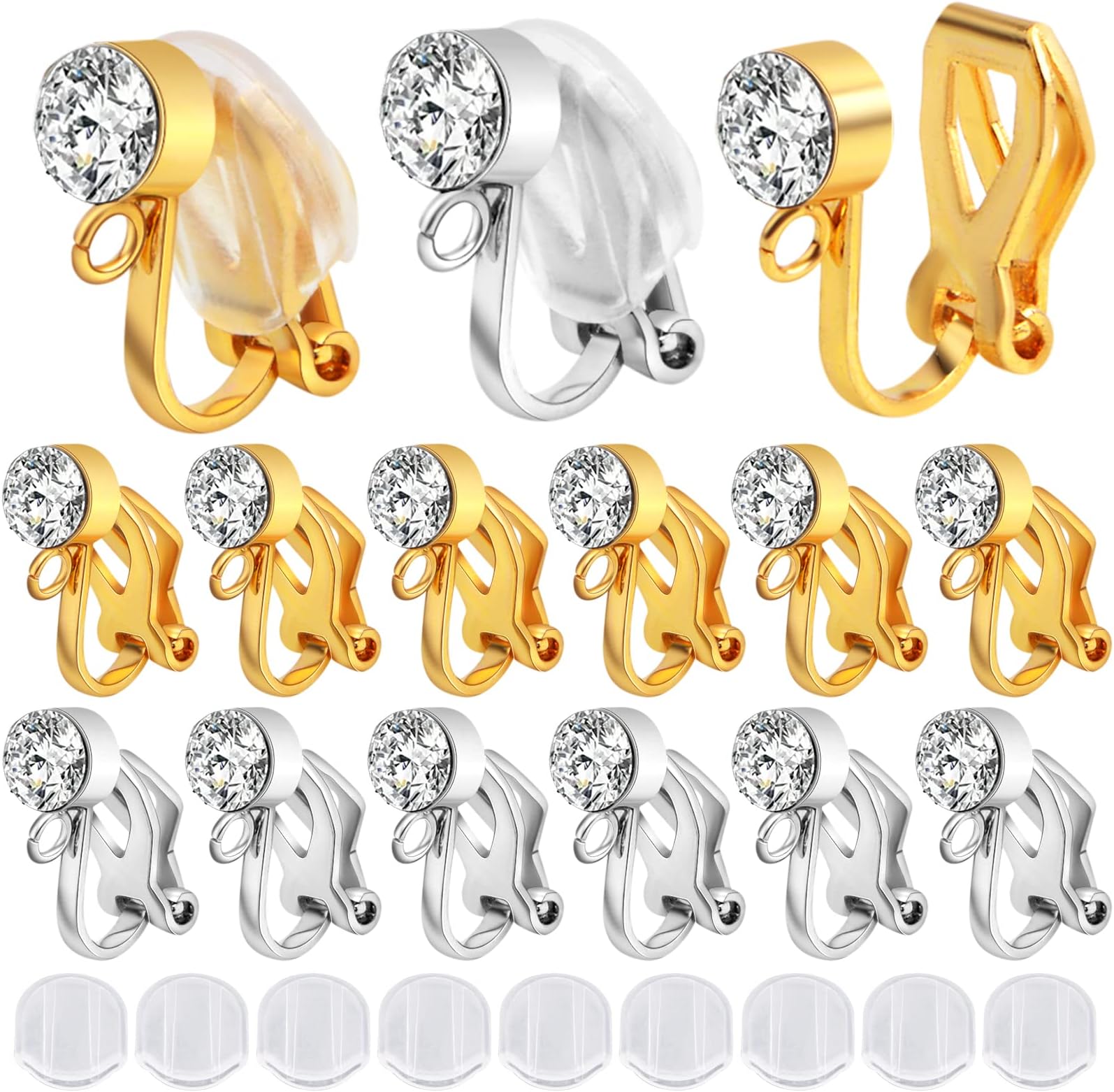 Amazon.com: 16pcs Clip-on Earring Converters Brass Triangle Earring ...