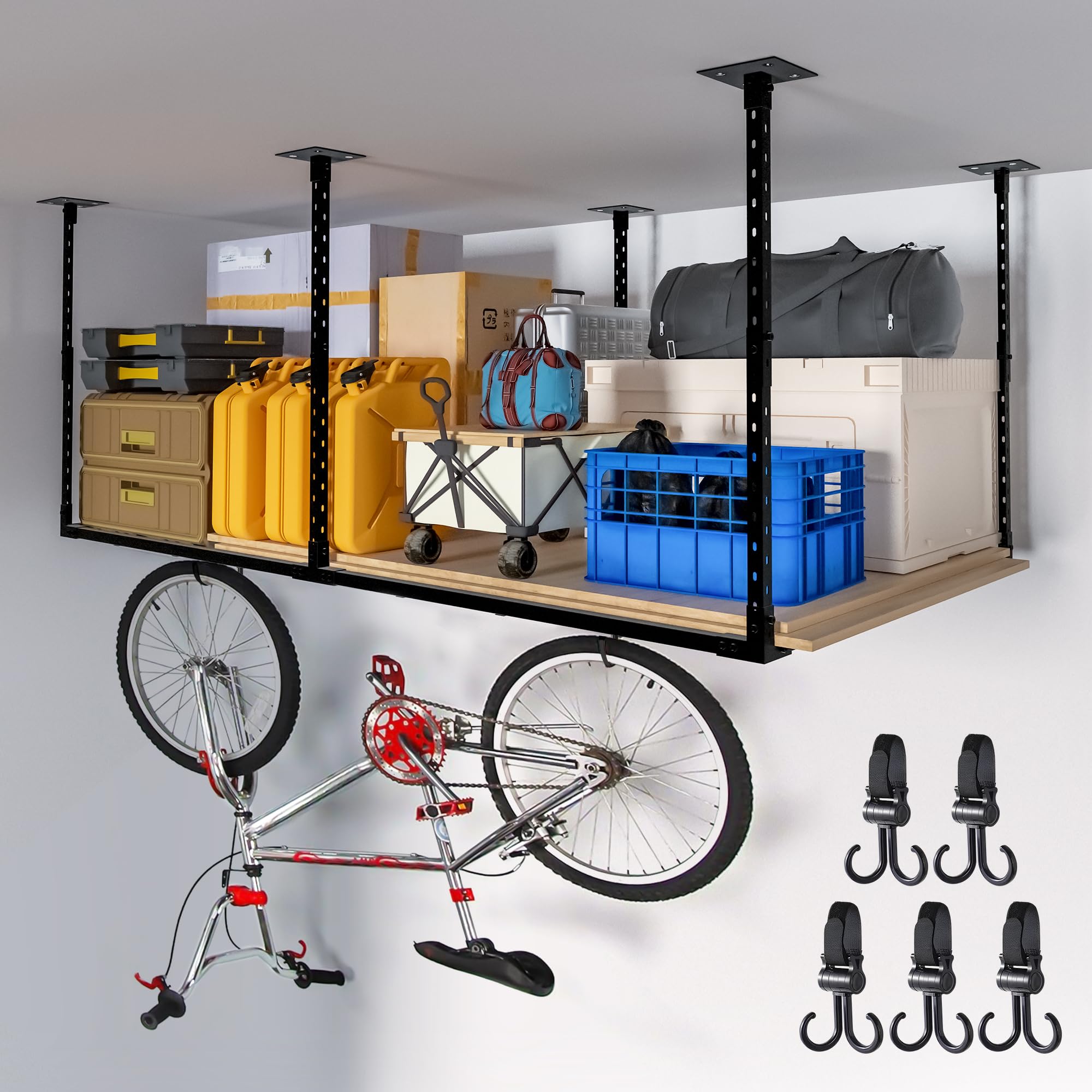 Amazon.com: VWZ 4×8' Overhead Garage Storage Rack, Adjustable Garage ...