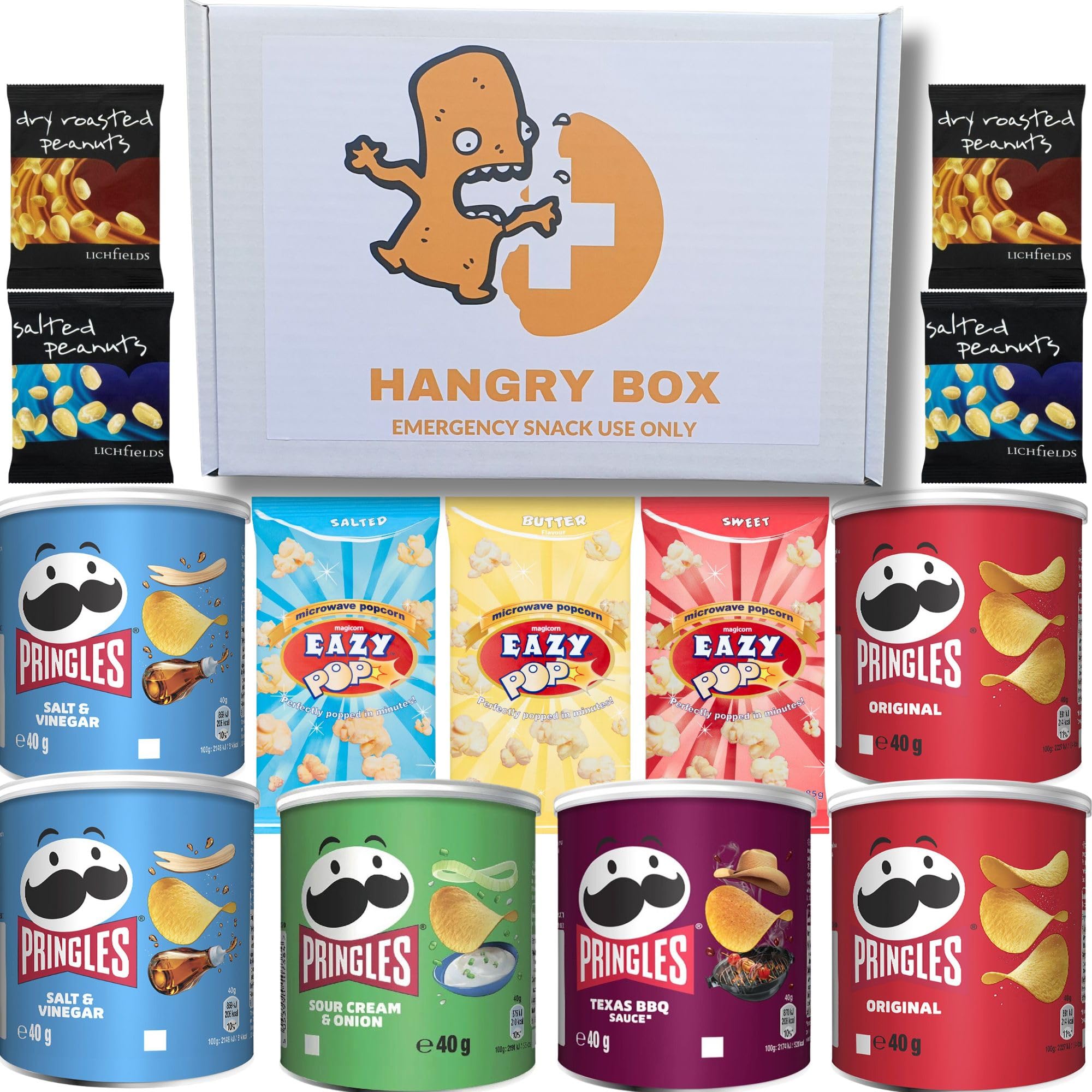 Buy HANGRY BOX - Pringles Multipack - Snack Box with Peanuts and ...