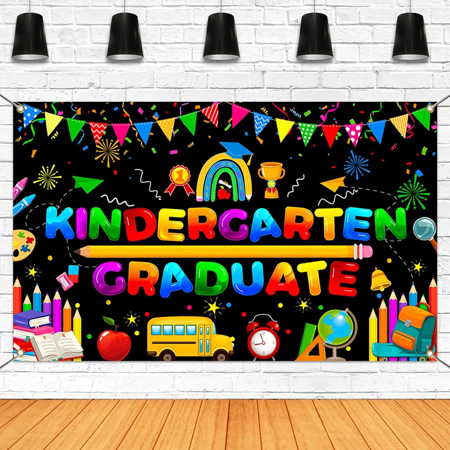 Amazon.com: Mocsicka Kindergarten Graduate Banner Preschool Graduation ...