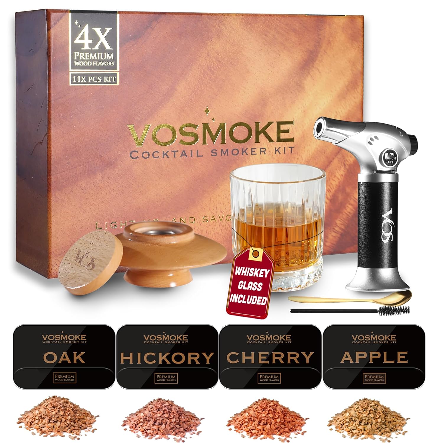 Cocktail Smoker Kit - Complete Drink Smoker Set with Torch Four Wood ...