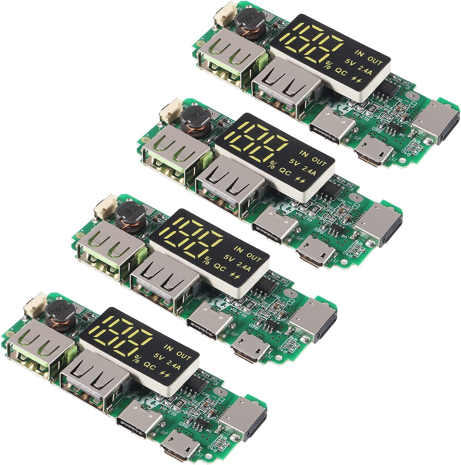 Amazon.com: QCCAN 3pcs Lithium Battery Charger Board LED Dual USB 5V 2 ...