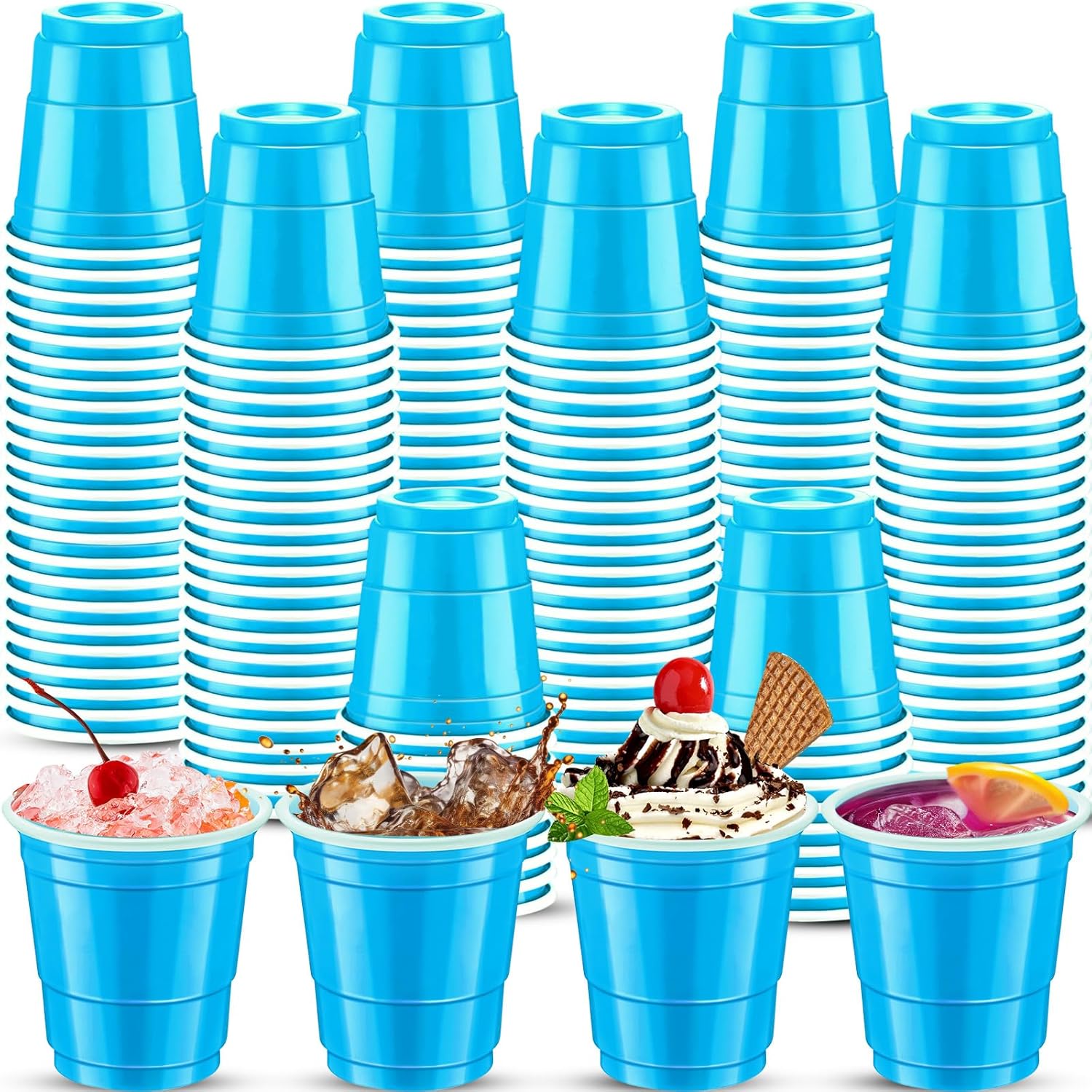 Amazon.com | cssopenss 120 pcs Lake Blue Plastic Shot Glasses blue shot ...