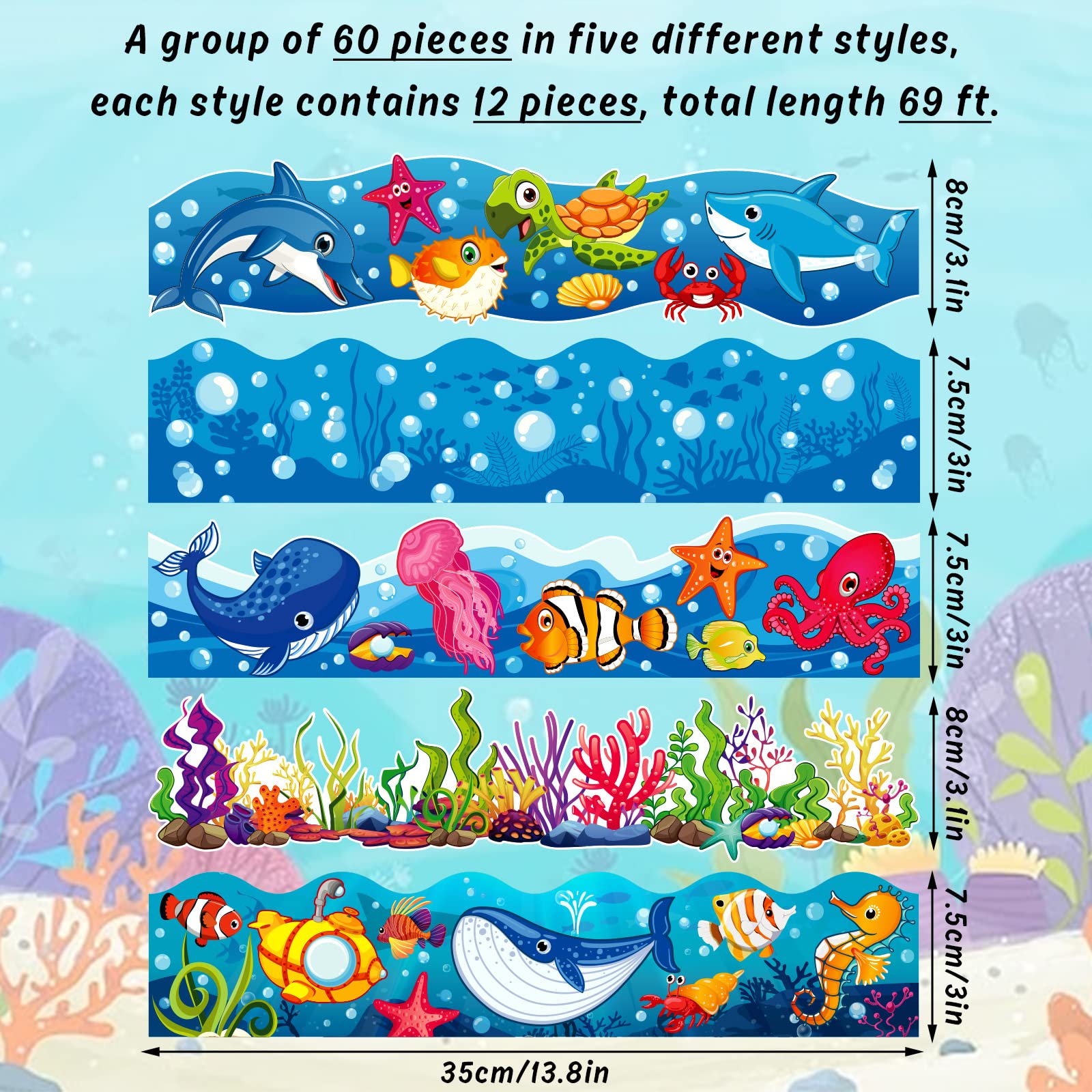 Under The Sea Cartoon Border Border Design Sea Animals Stock