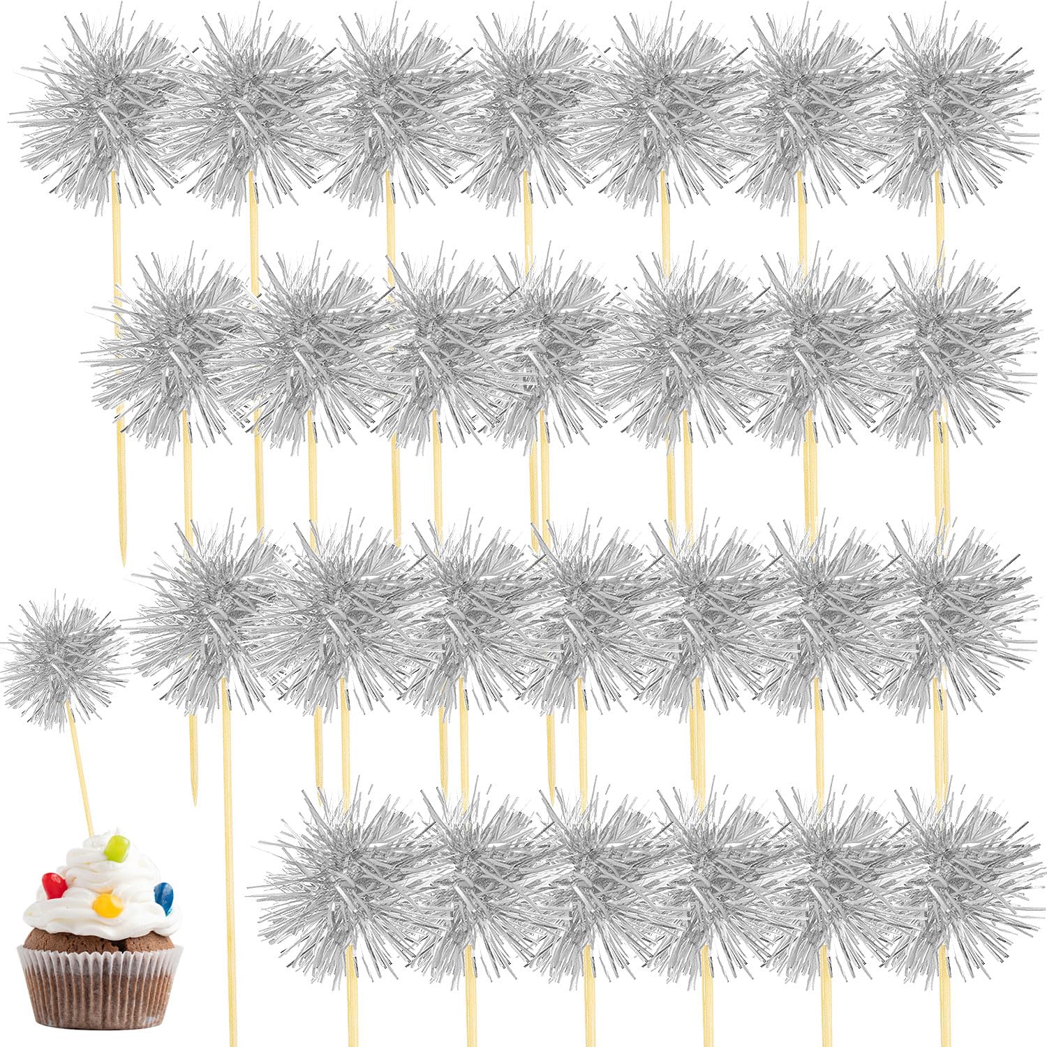 Amazon.com: 100 Pcs Firework Cupcake Topper Graduation Cake Decorations ...