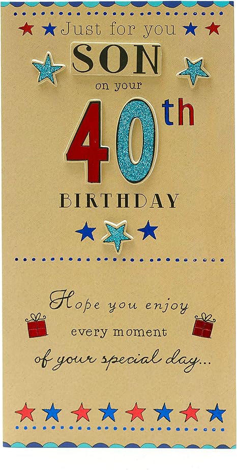 Geburtstagskarte Zum 40 Geburtstag F r Sohn Sohn Geburtstagskarte 