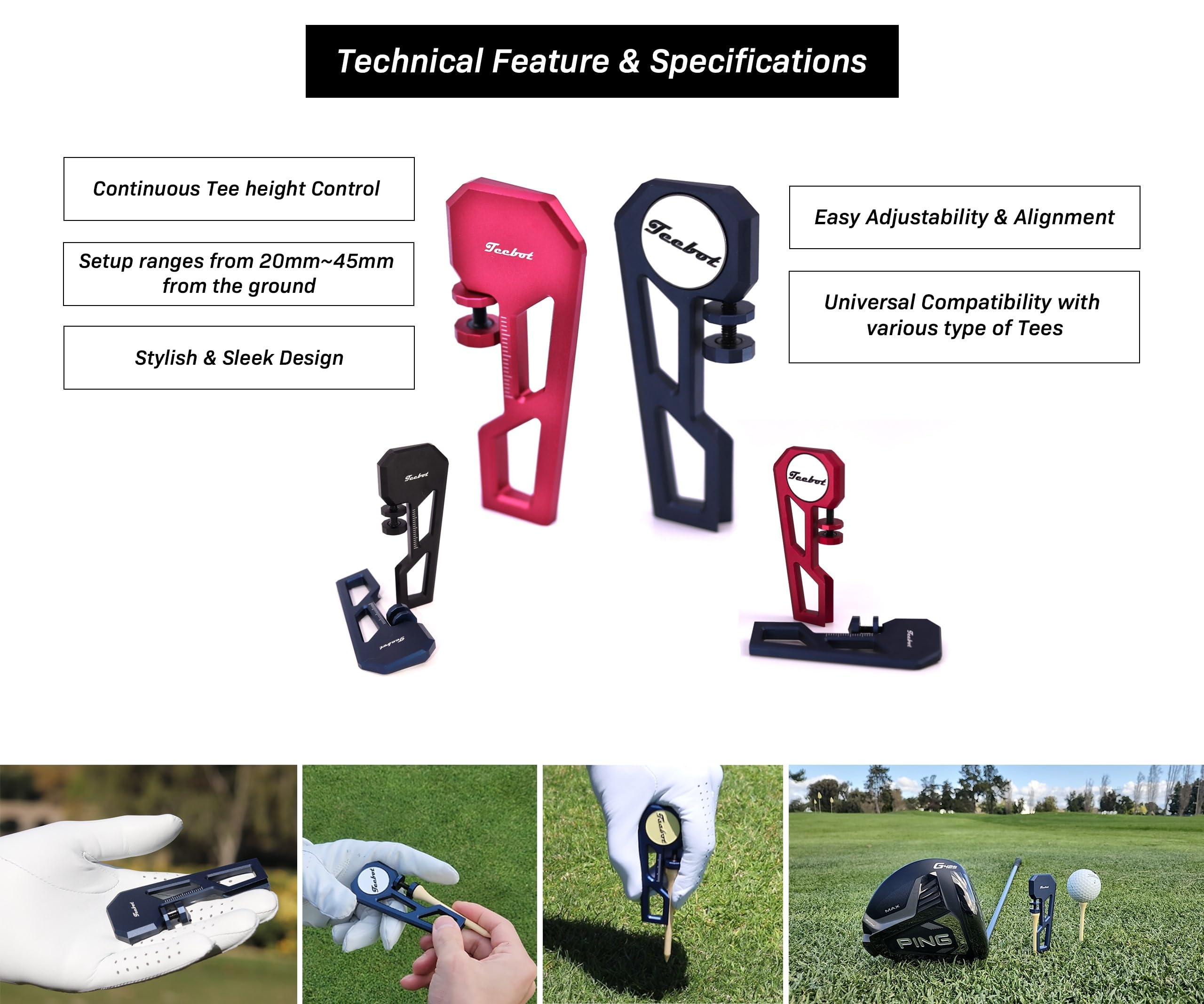 Snapklik.com : Teebot PRO - Precision Golf Tee Height Setup Tool For ...