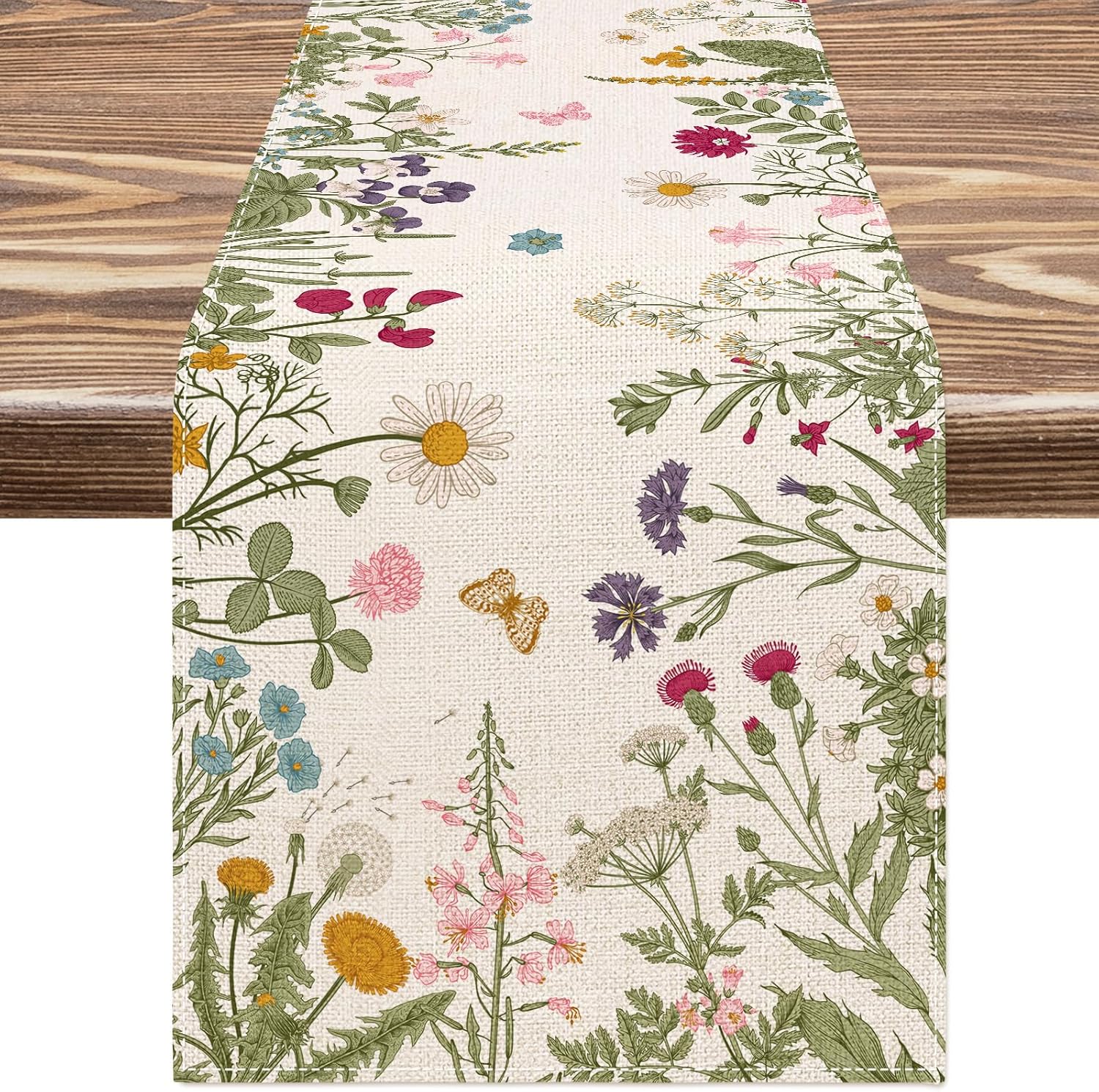 Amazon.com: JarThenaAMCS Spring Vintage Floral Table Runner Retro ...